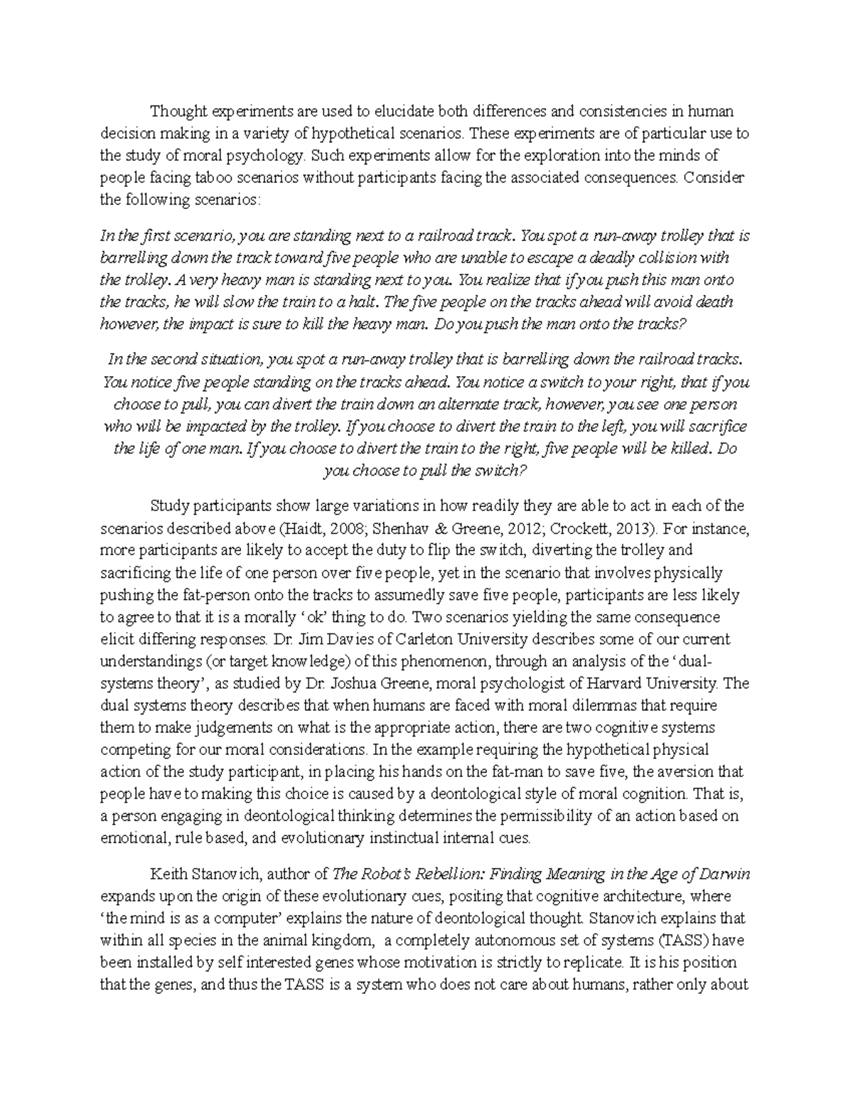 Robot%27s Rebellion - Thought experiments are used to elucidate both ...