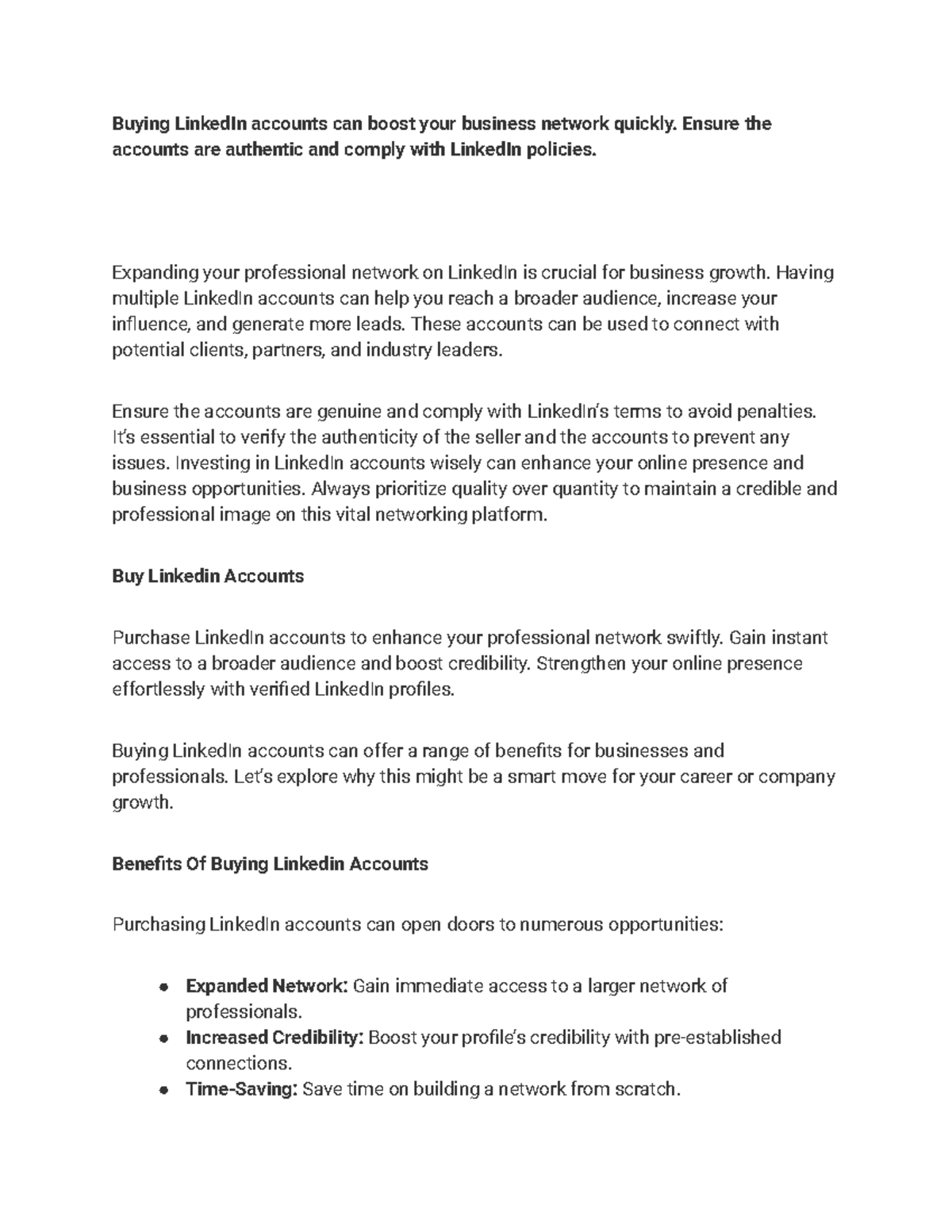 Buying Linked In accounts - Ensure the accounts are authentic and ...