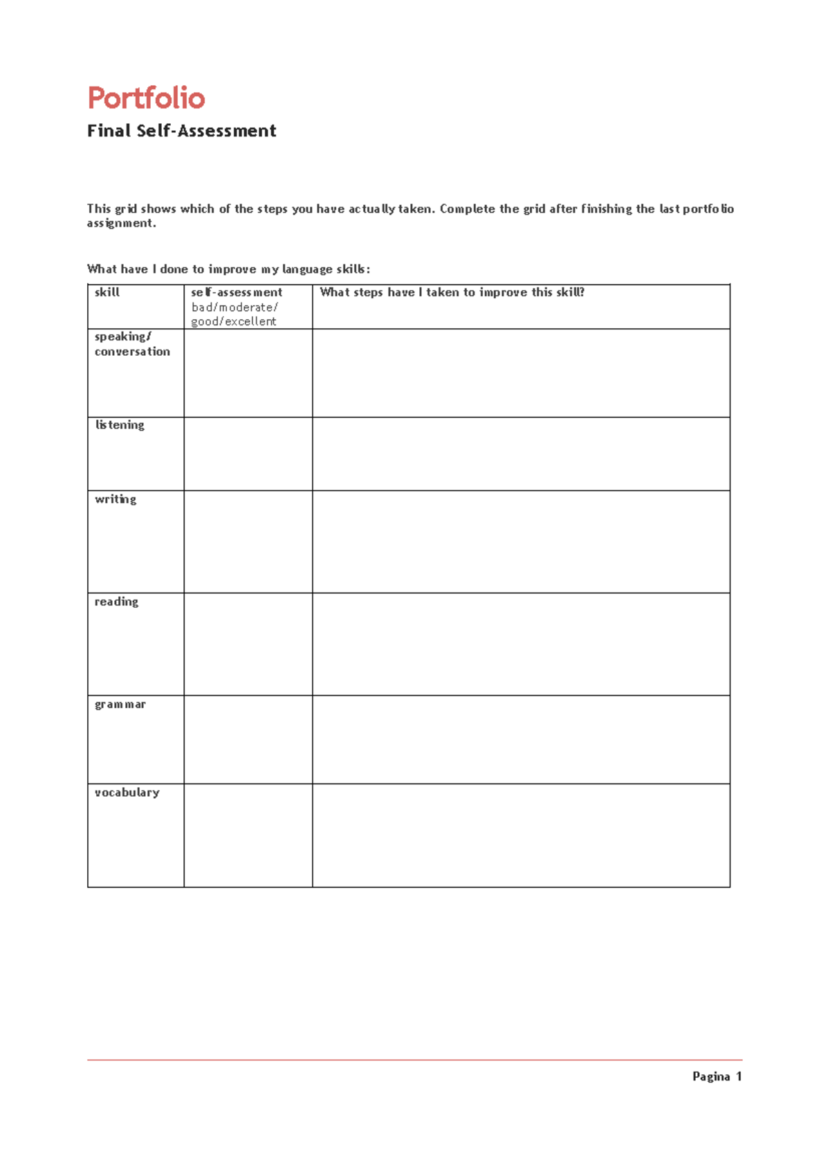 1BMA-B-C Assignment 6 - Final self assessment 2023-2024 - Engels ...