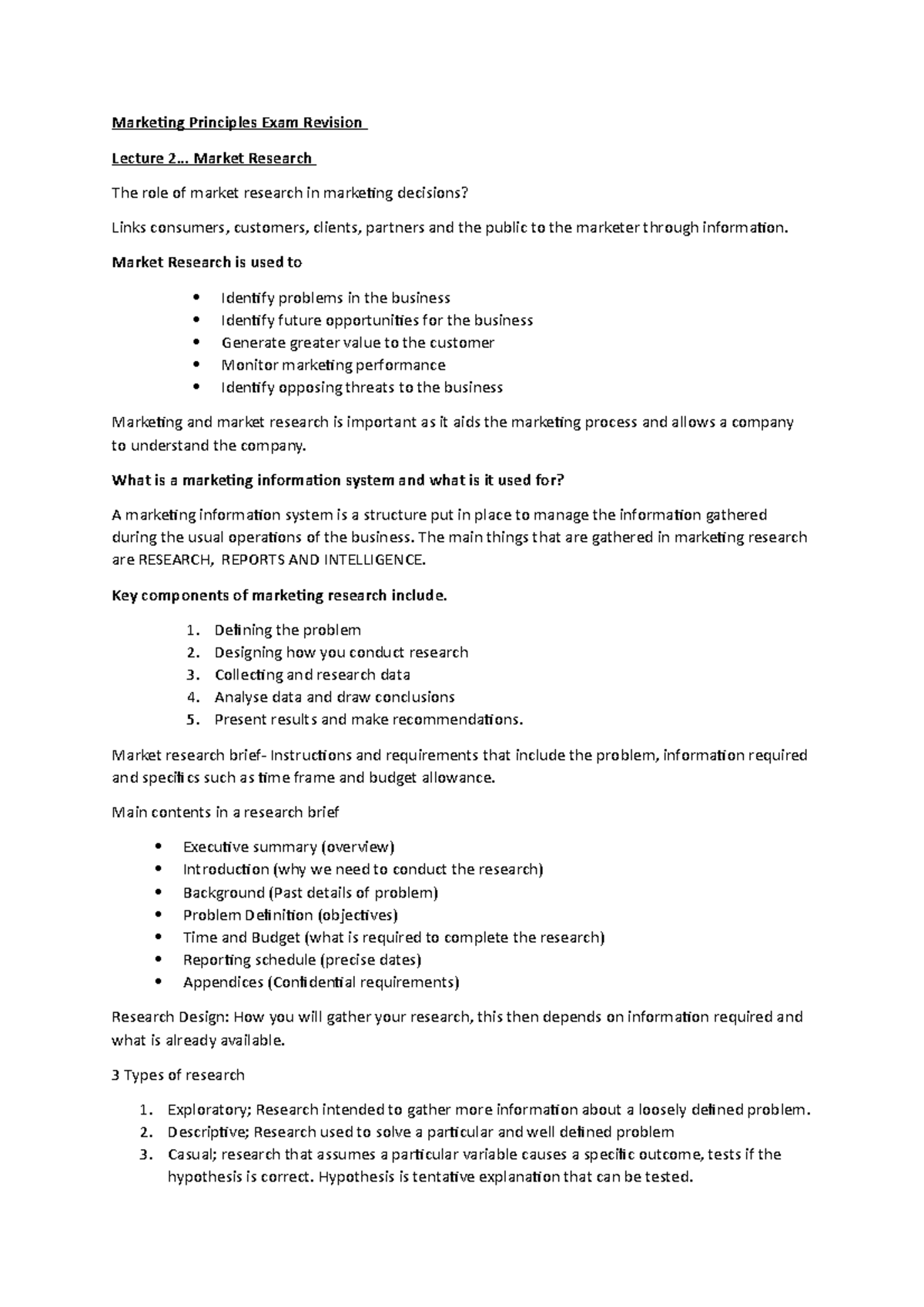 Marketing Principles Exam Revision - Marketing Principles Exam Revision ...