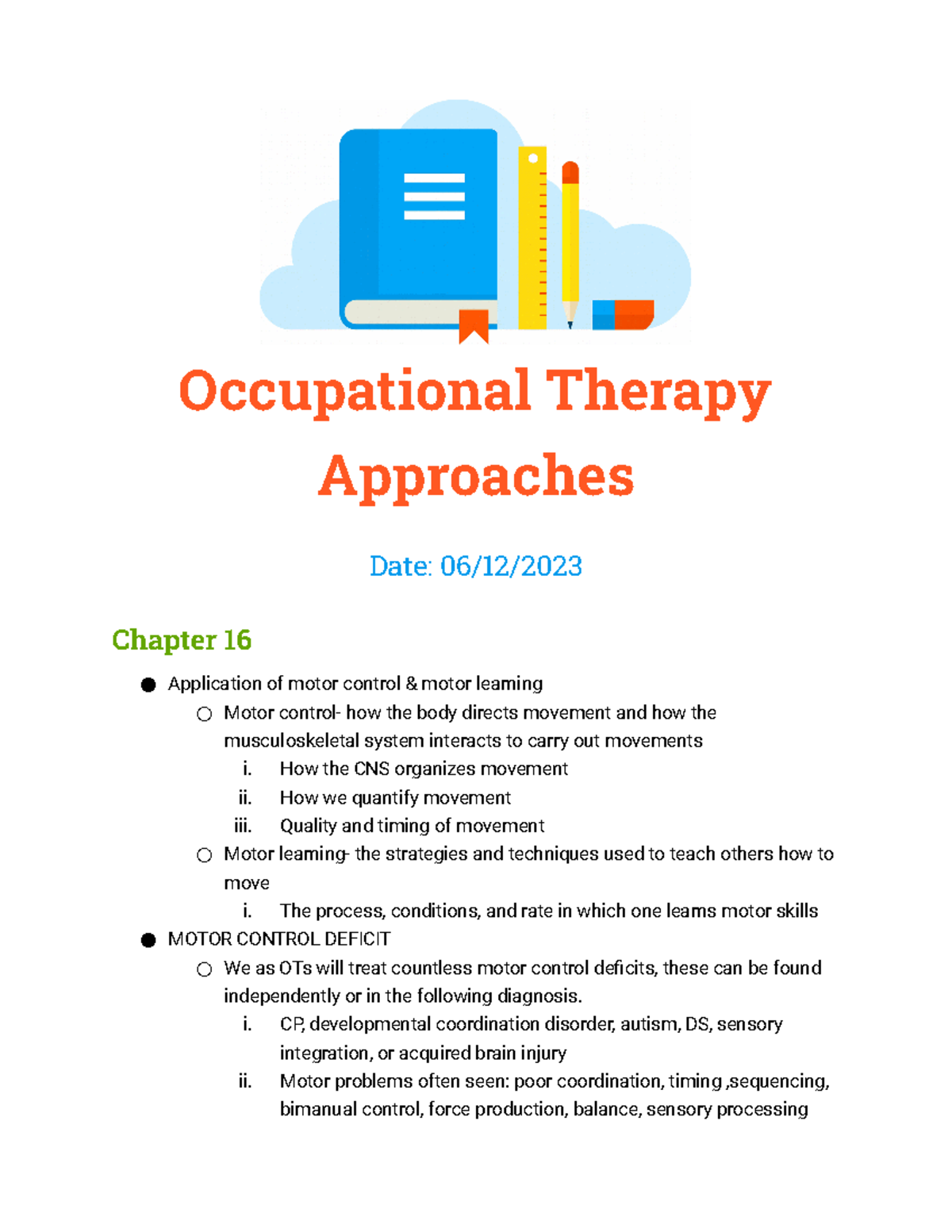 Occupational therapy approaches in pediatrics - Occupational Therapy ...