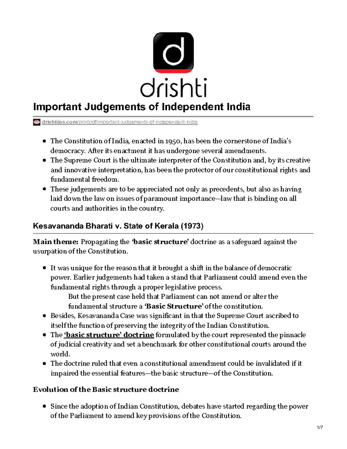 1601925749 important judgements of independent india - Important ...