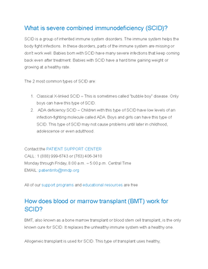 Severe Combined Immune Deficiency SCID (Pediatrics) - Severe Combined ...