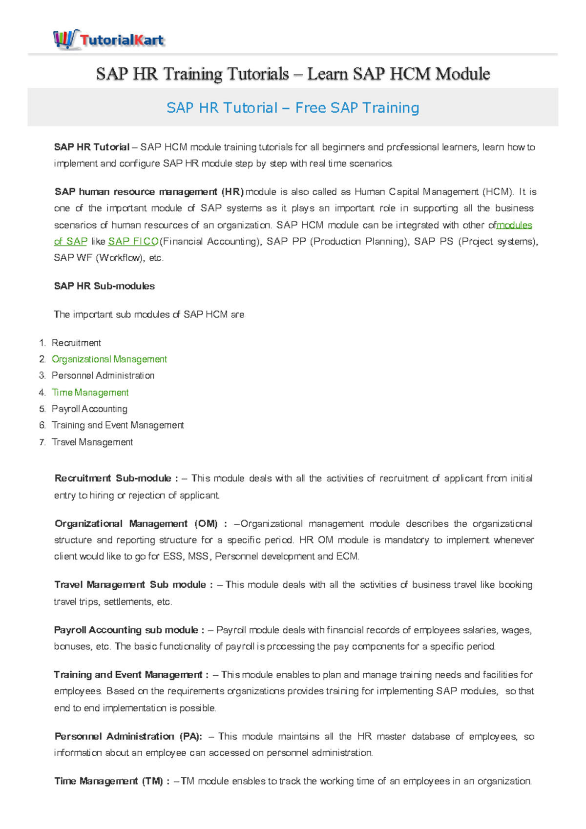 Sap hr training tutorials - SAP HR Tutorial – Free SAP Training SAP HR Tutorial – SAP HCM module ...