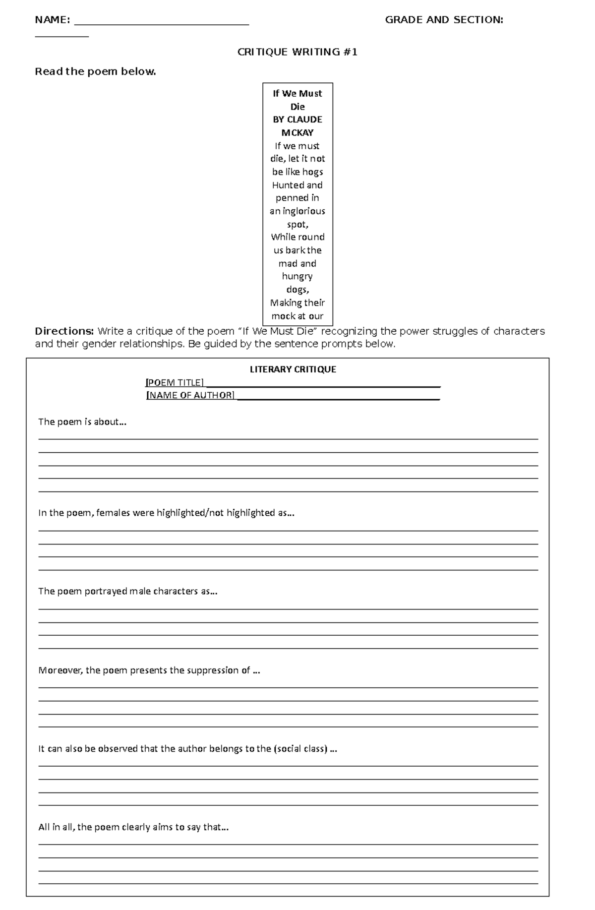 W8 Critique Writing 1 - NAME ...