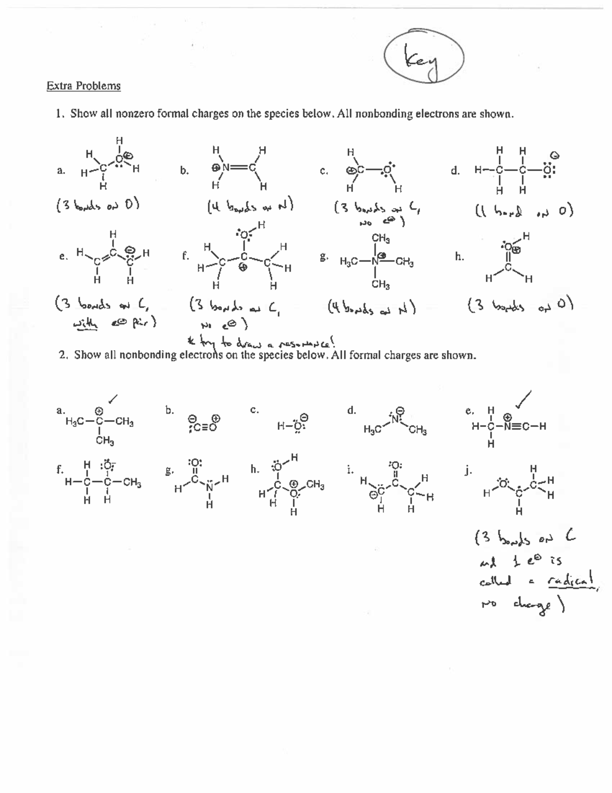 Extra Problems KEY - course practice - CHEM 233 - Extra Problems 1 ...