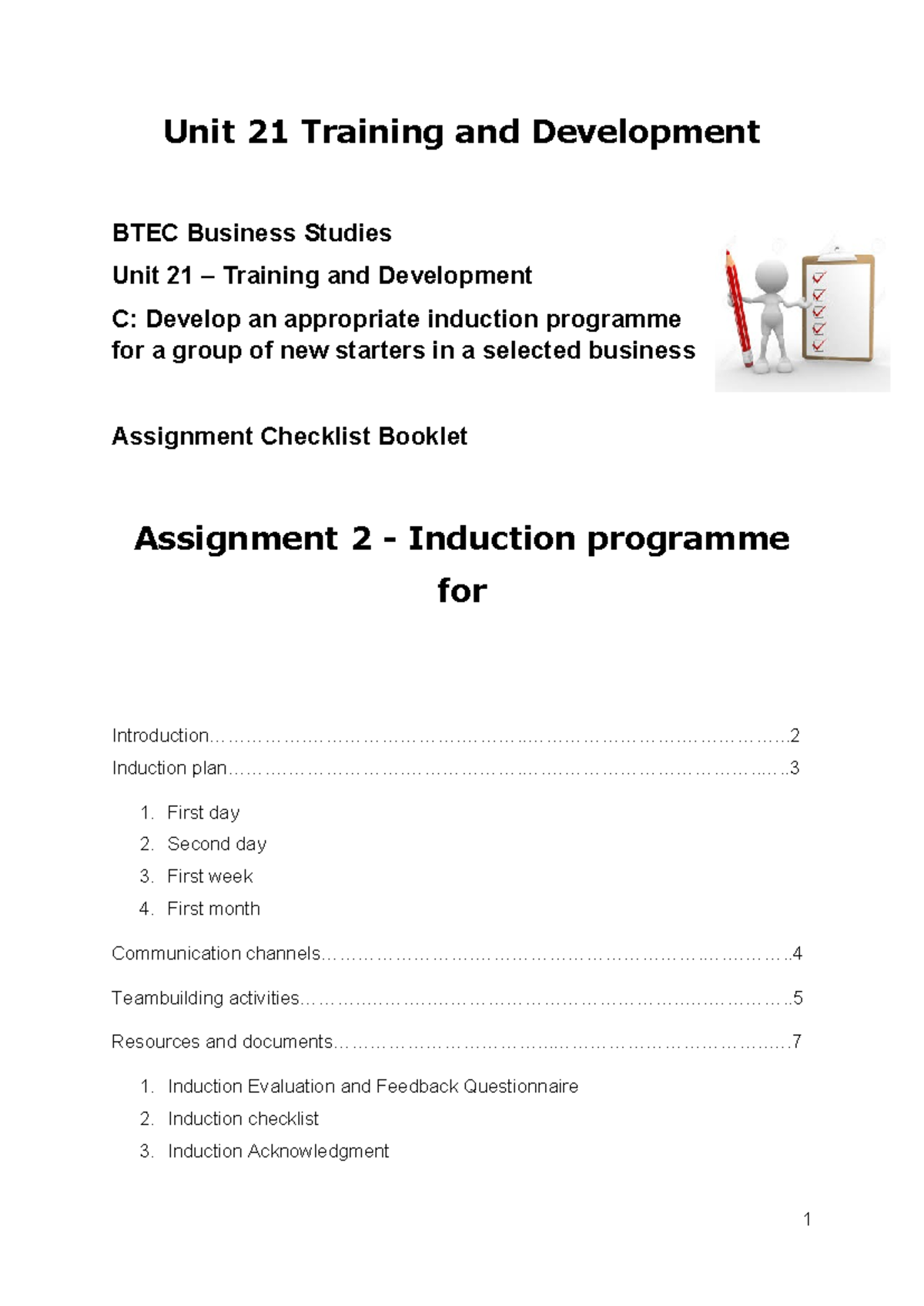 Assignment- SBU sixth - dddd - Unit 21 Training and Development BTEC ...