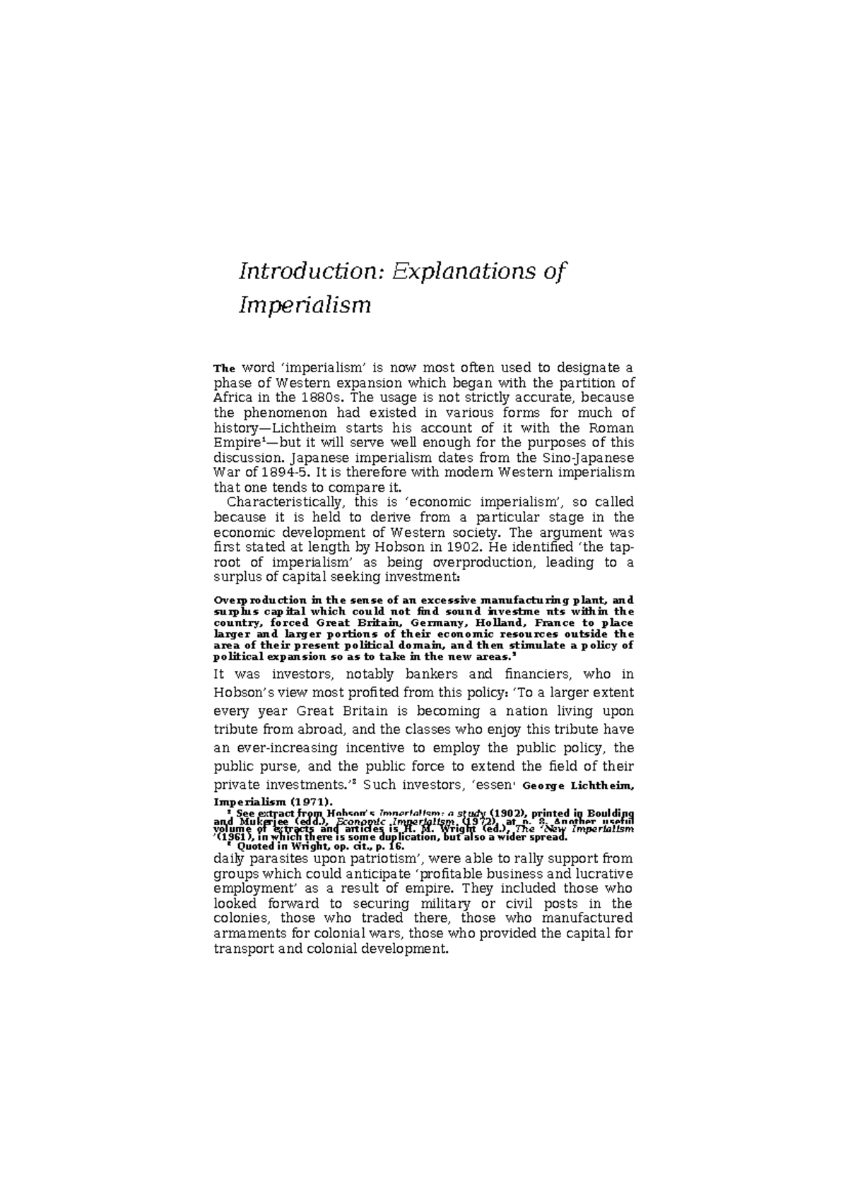 Introduction explanations of imperialism - Introduction: Explanations ...