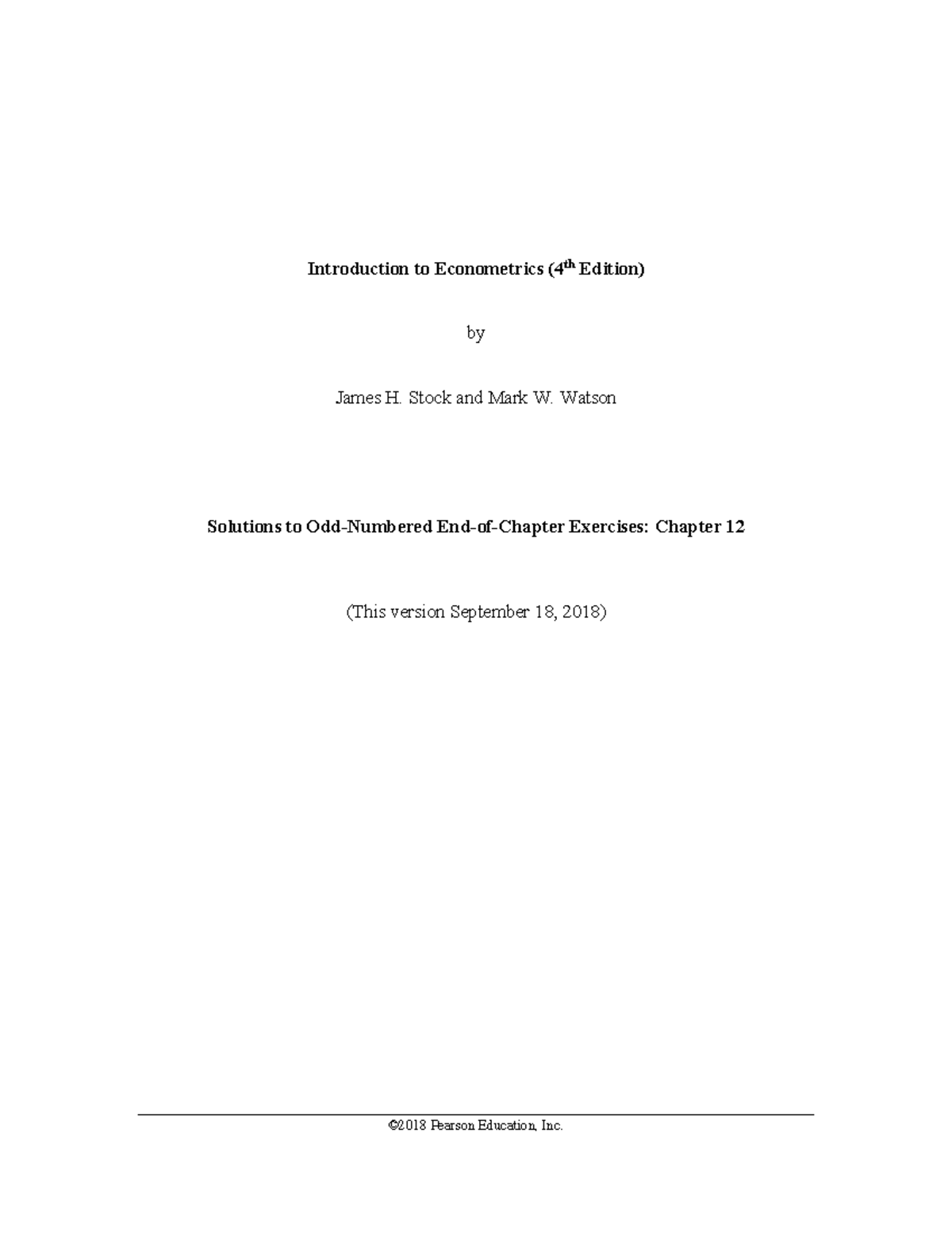 Chapter 12 students - Solution to SW - Introduction to Econometrics ( 4 ...