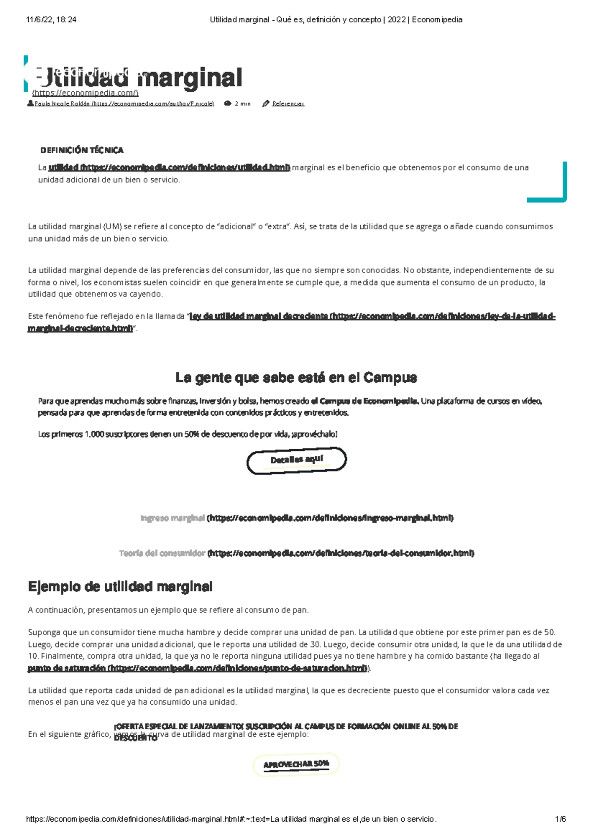 Utilidad marginal - Qué es, definición y concepto 2022 Economipedia ...