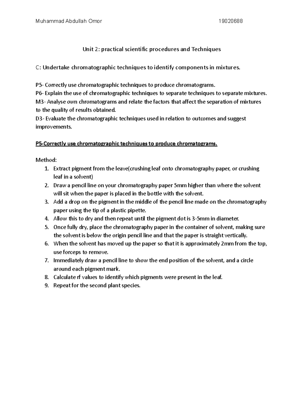 Unit 2 practical scientific procedures and Techniques - Studocu
