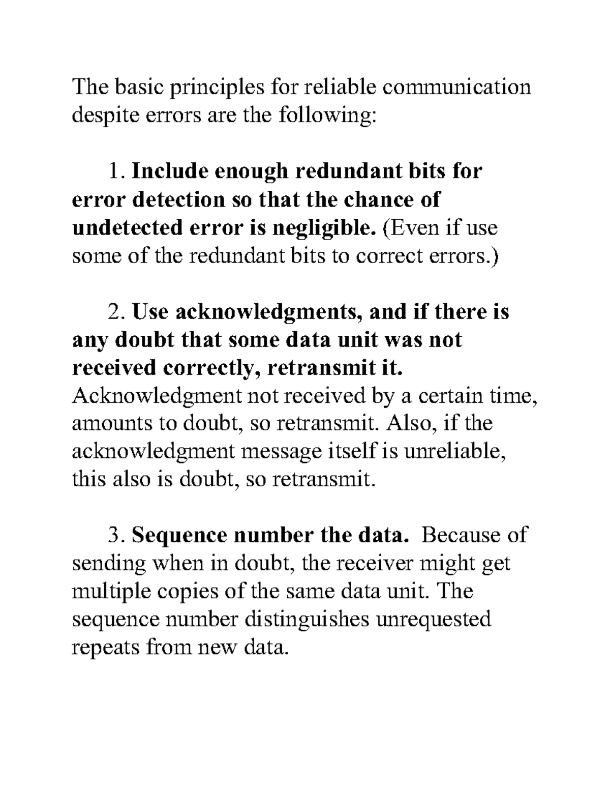 L11 - Lecture 11 - The basic principles for reliable communication ...
