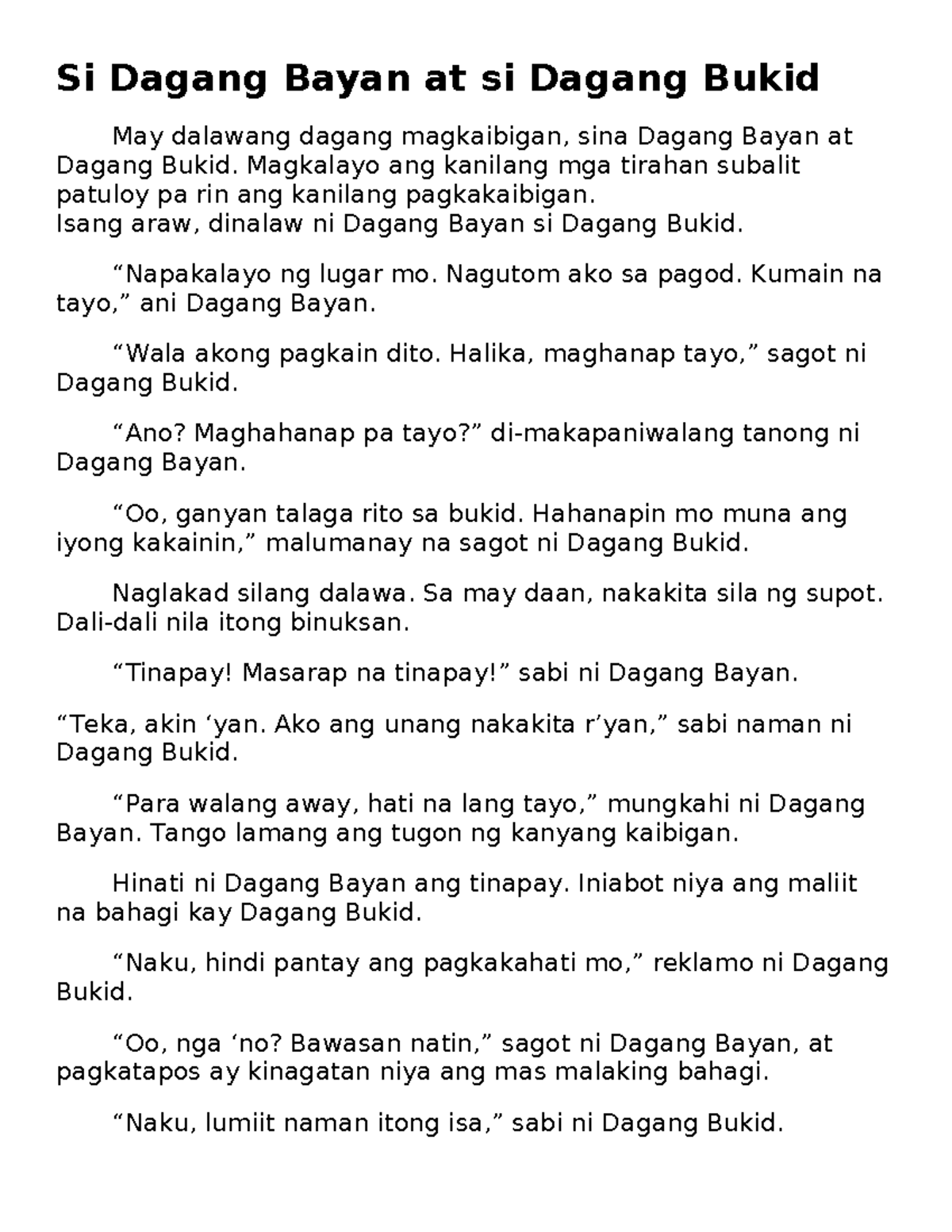 441982980 Si Dagang Bayan at si Dagang Bukid - Si Dagang Bayan at si ...