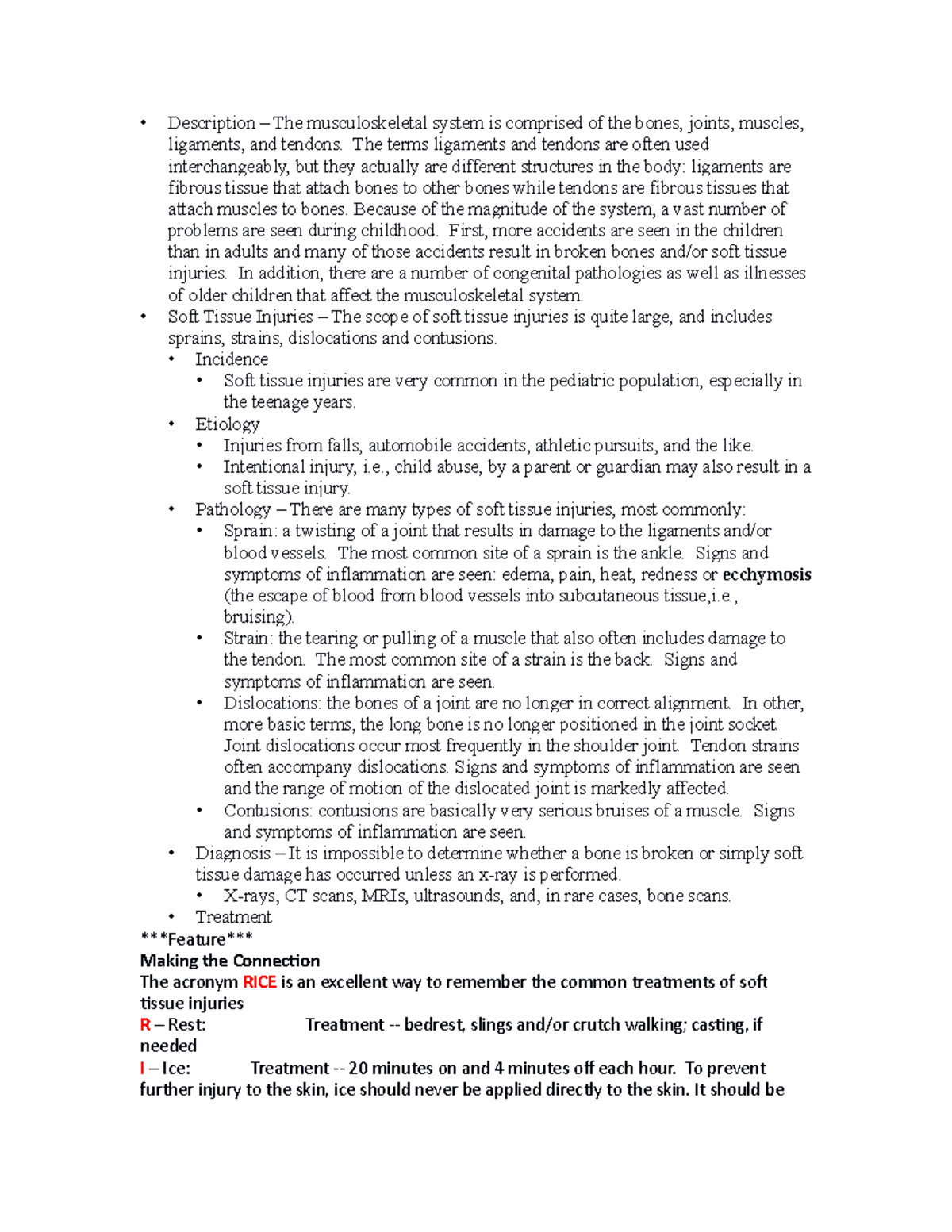 Musculoskeletal.10 - Musculoskeletal Review - Description – The ...