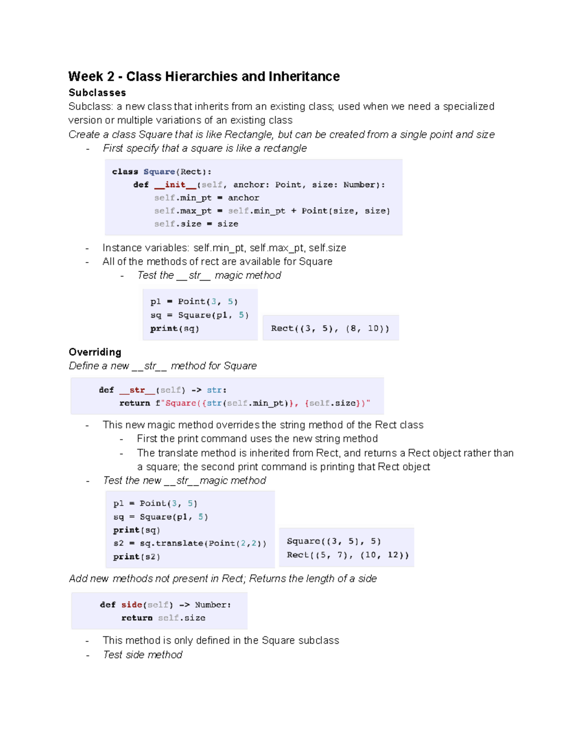 Reading - Class Hierarchies and Model-View-Controller - Week 2 - Class Hierarchies and ...