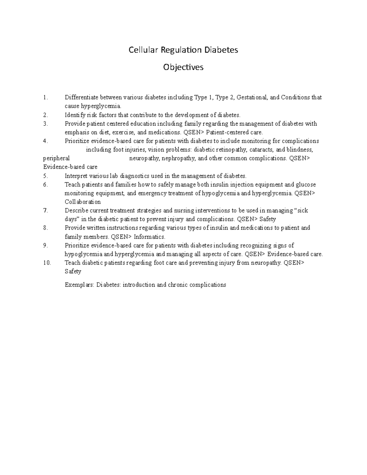 Objectives Cellular Regulations Diabetes - Cellular Regulation Diabetes ...