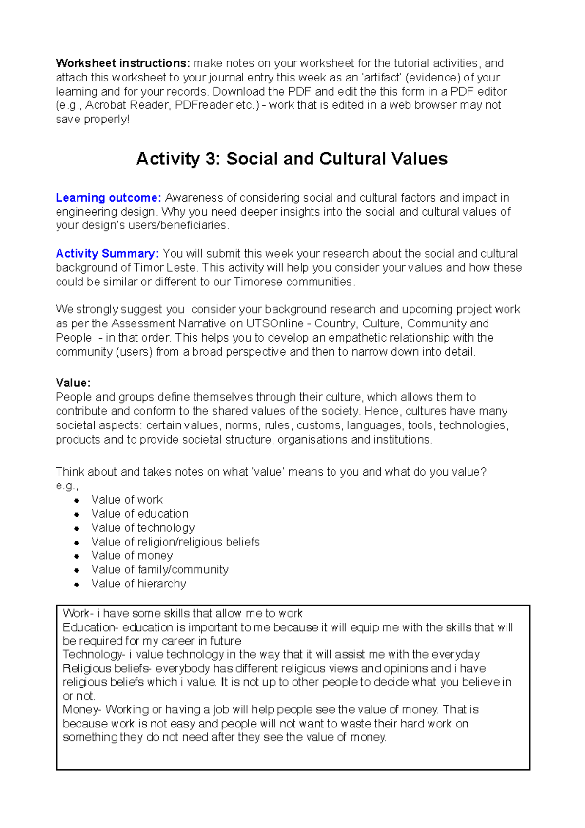 Week 4 - Tutorial 3 Student Worksheet - Worksheet instructions: make ...