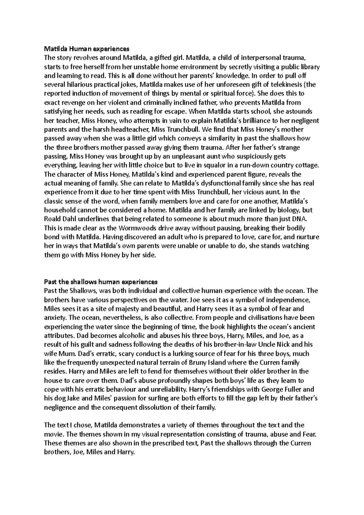 ENG transcript - its good - Matilda Human experiences The story ...