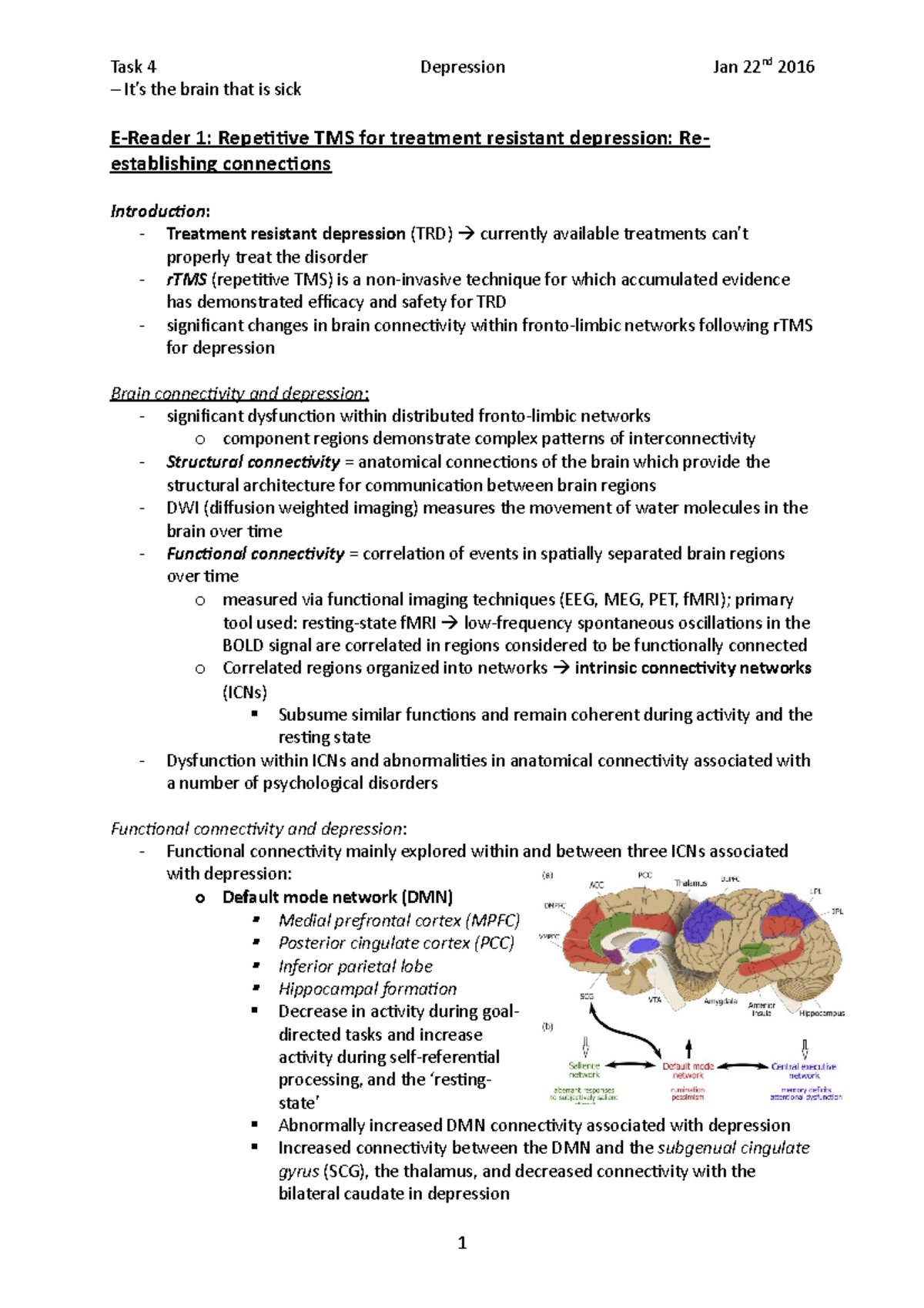 MEET YOUR Brain - Task 4 - It’s the brain that is sick E-Reader 1 ...