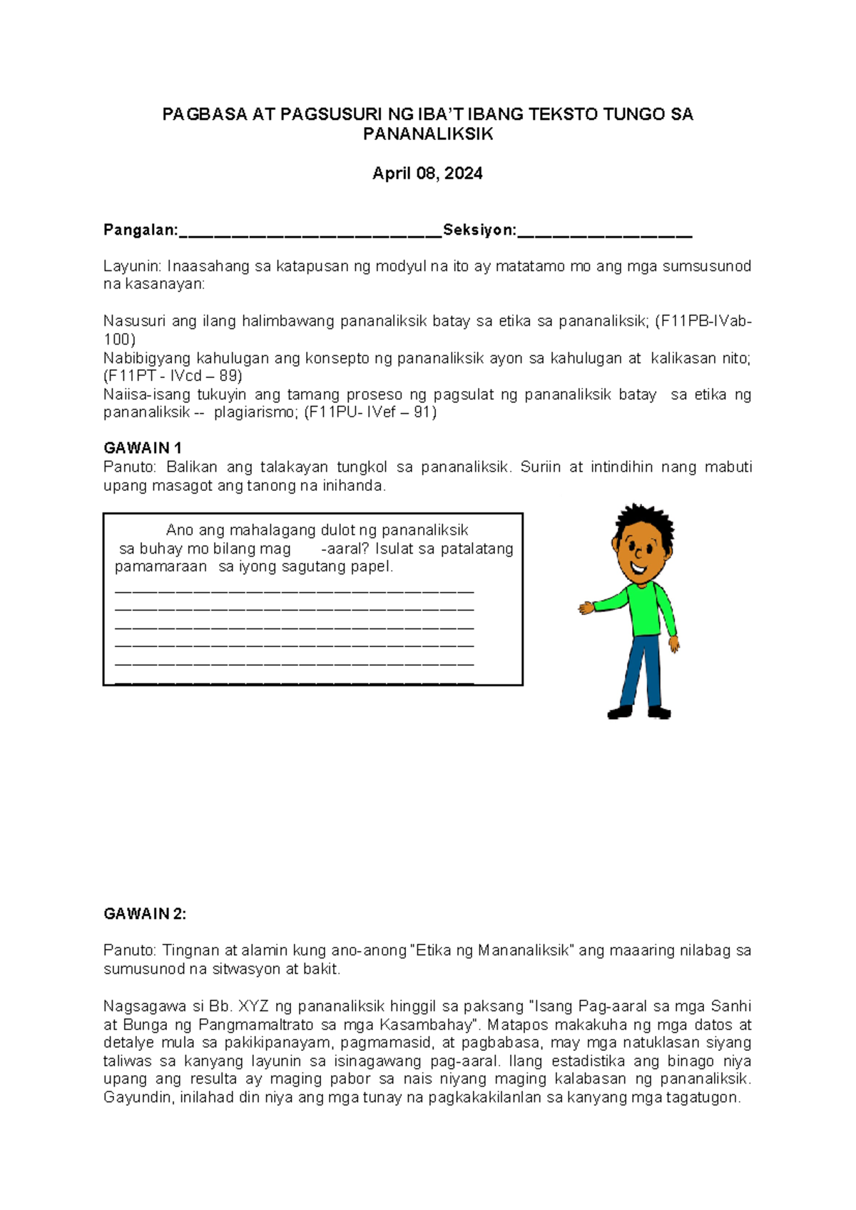 Pagbasa AT Pagsusuri NG IBA - PAGBASA AT PAGSUSURI NG IBA’T IBANG ...