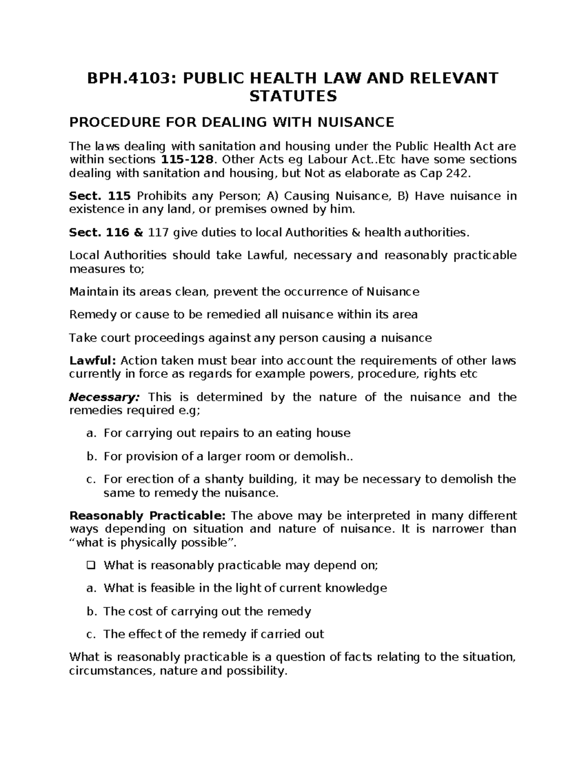 Public Health LAW - BPH: PUBLIC HEALTH LAW AND RELEVANT STATUTES ...