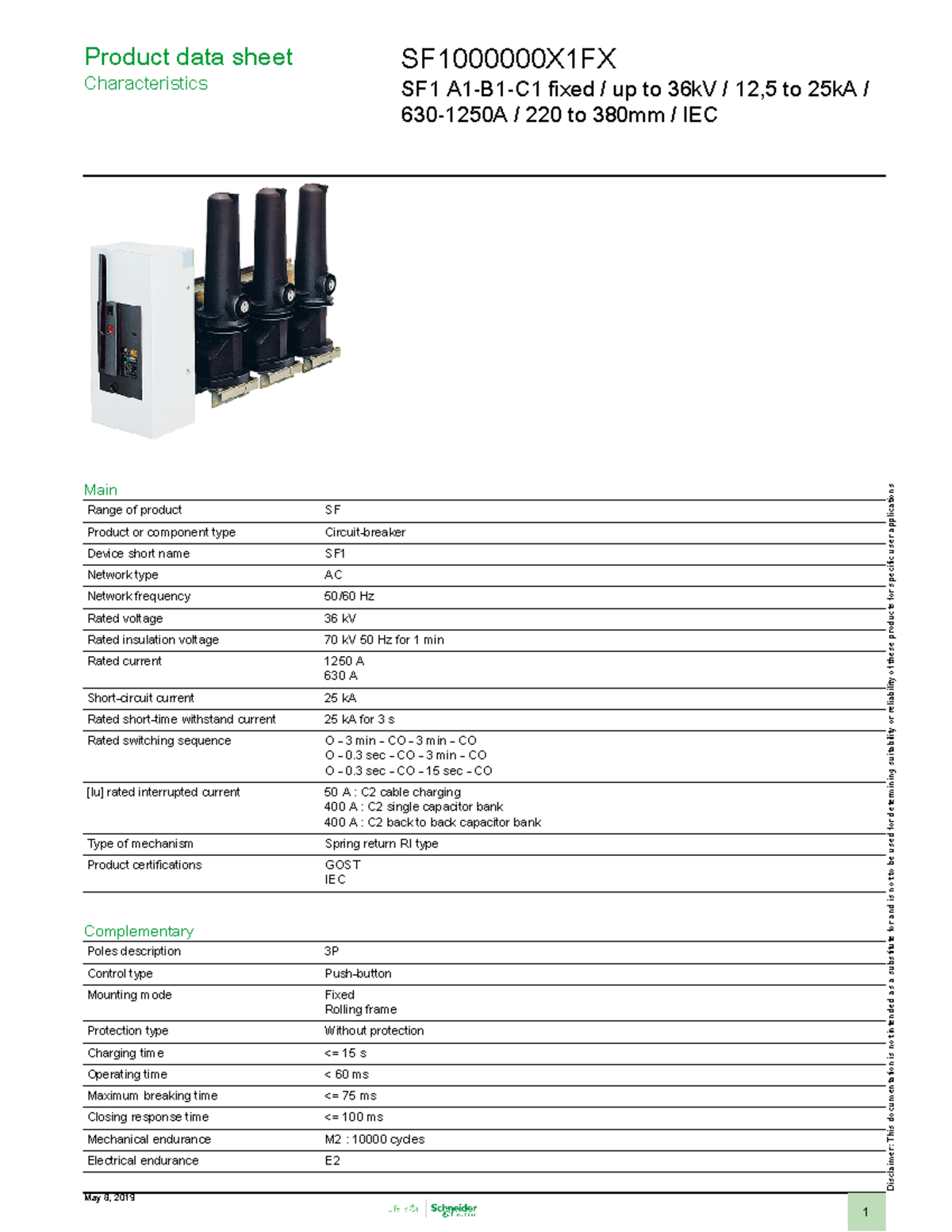 3.- Datasheet Interruptor Schneider - Product data sheet ...