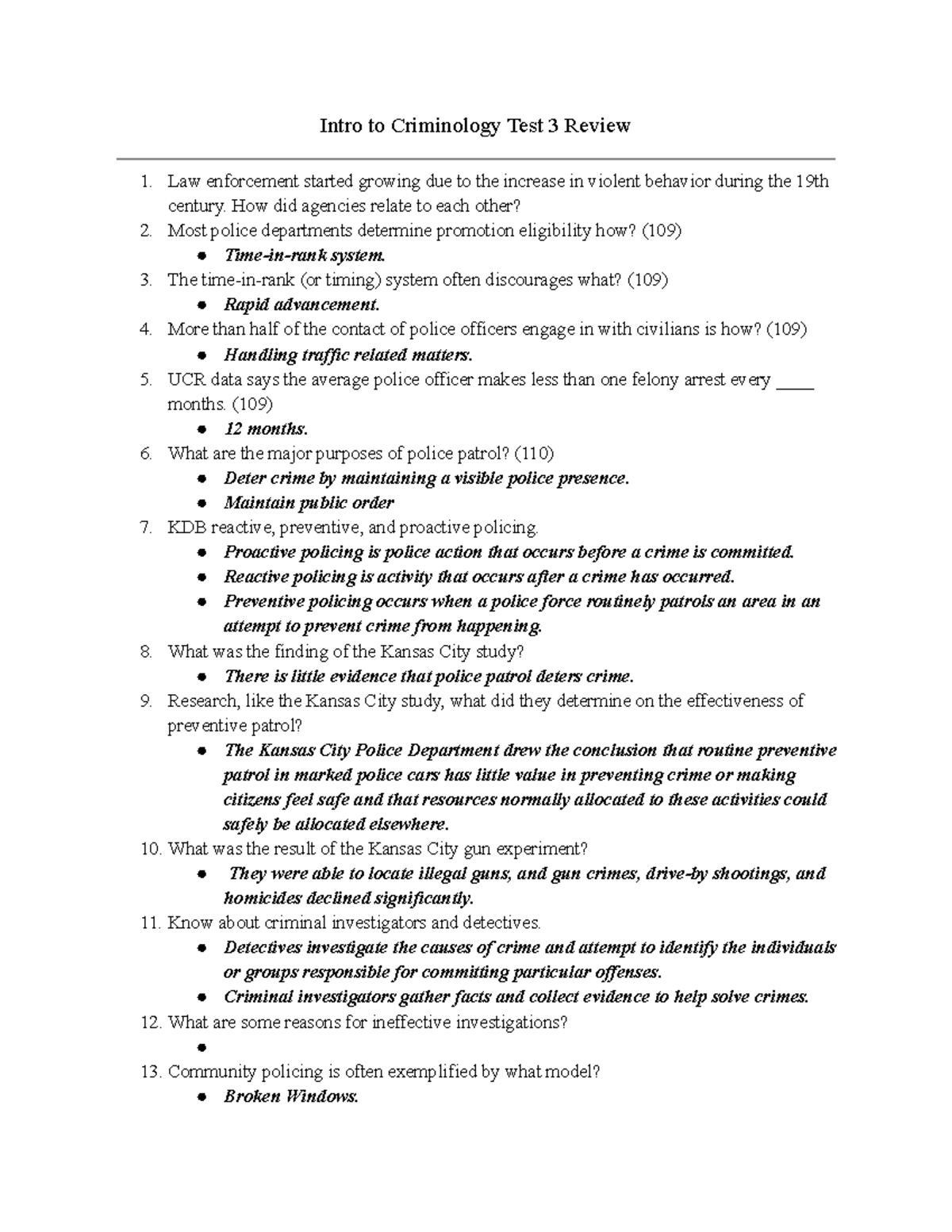 CCJ1020 Intro to Criminology Test 3 Review - Intro to Criminology Test ...