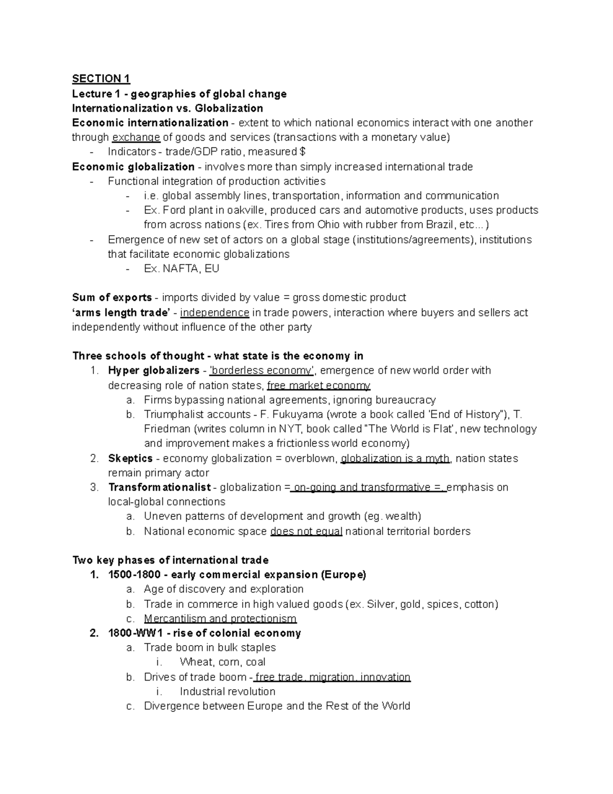 GEOG 216 Final exam study sheet - comprehensive - SECTION 1 Lecture 1 ...