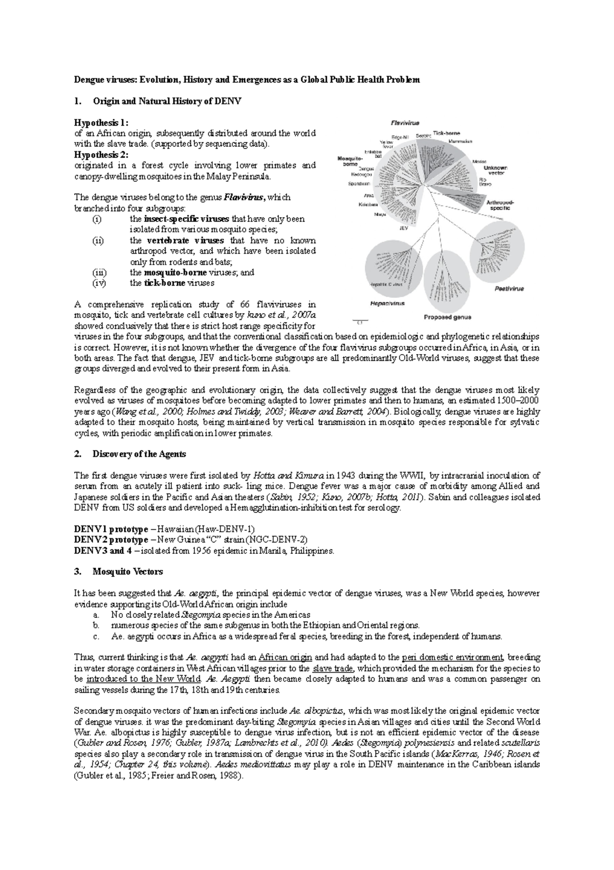 Dengue general virology - Dengue viruses: Evolution, History and ...