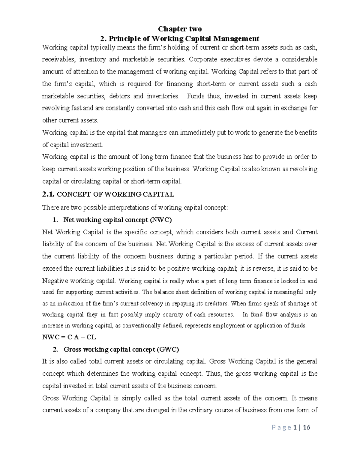 Chptr two edited - dividend theory - Chapter two 2. Principle of ...