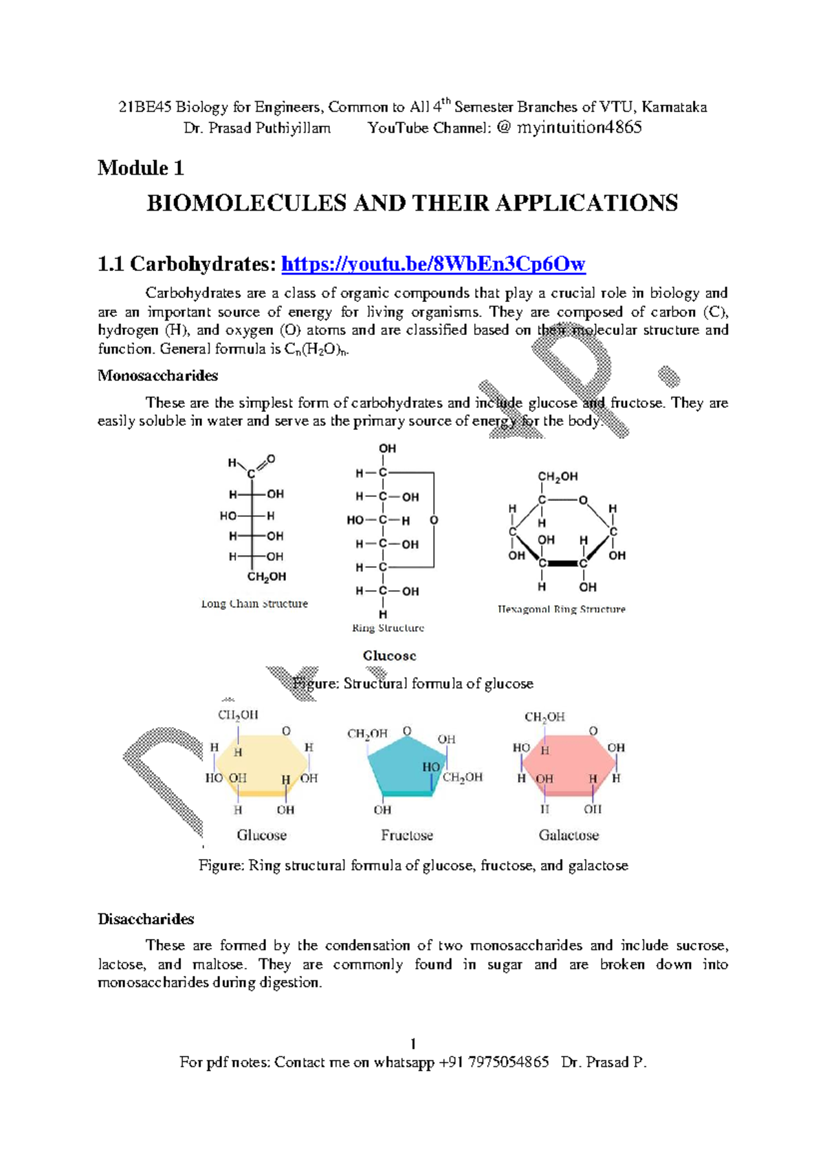 Module 2 notes - 21BE45 Biology for Engineers, Common to All 4 th ...