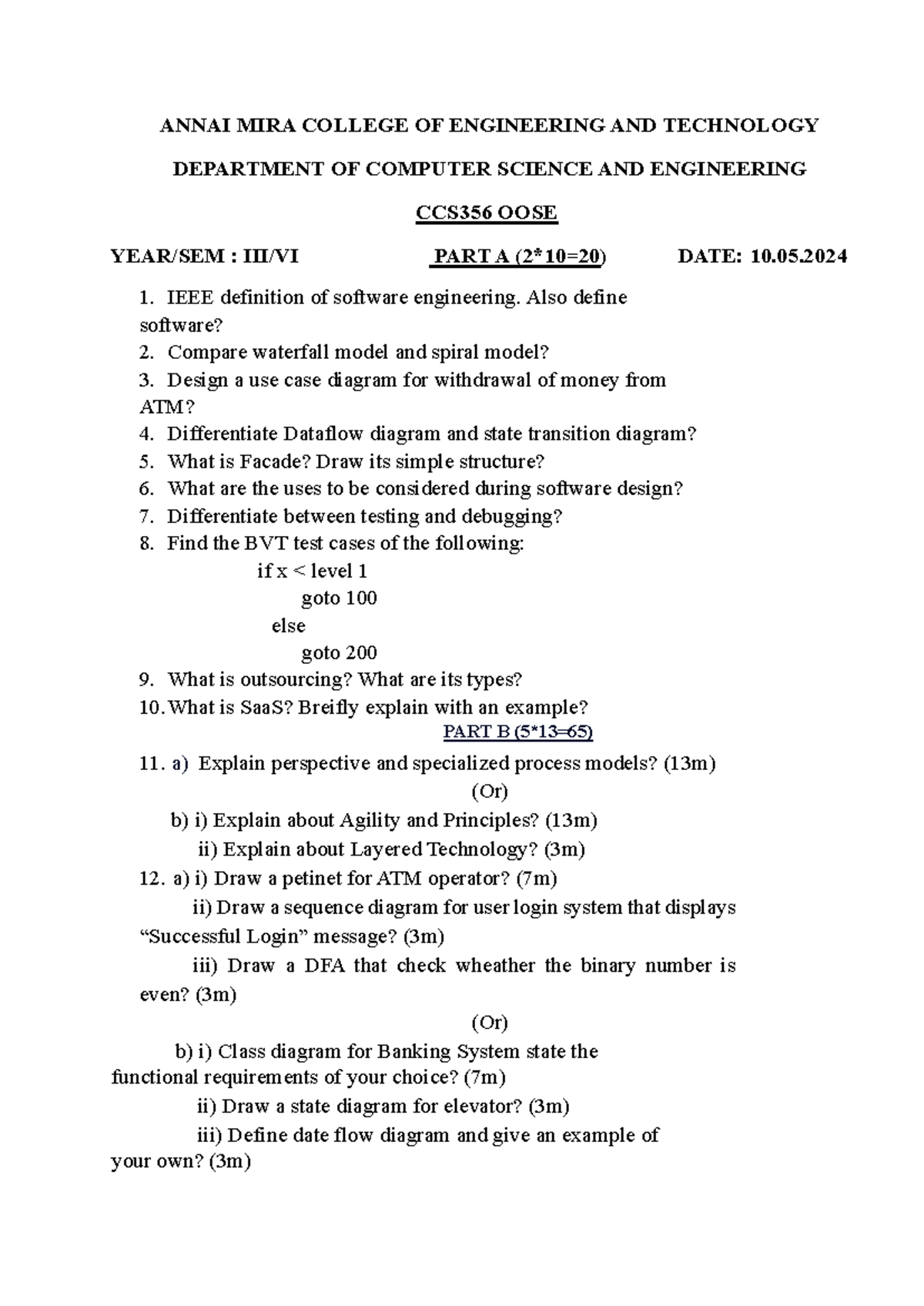 OOSE pdf - ANNAI MIRA COLLEGE OF ENGINEERING AND TECHNOLOGY DEPARTMENT ...