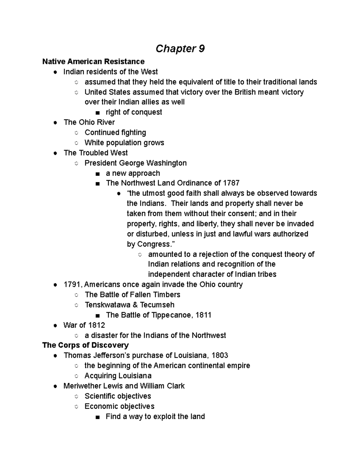 American Civilization Chapter 9 Lecture Notes - Chapter 9 Native ...