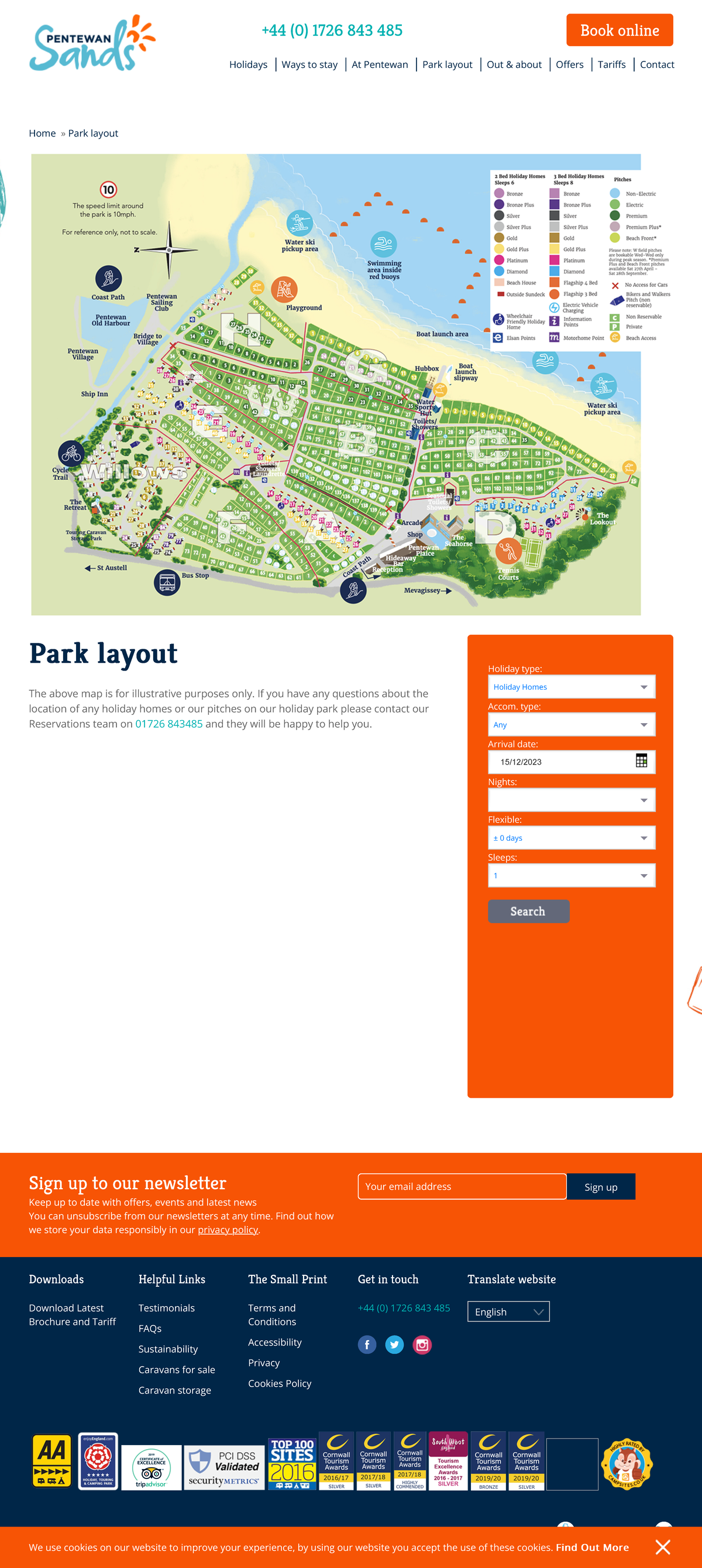 Holiday Park Layout and Map - Select Language Home » Park layout Park ...