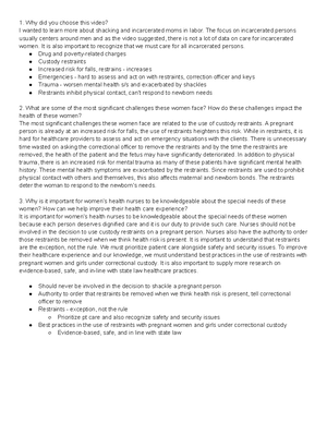 Birth Experience Paper - I talked to my mom and maternal grandmother ...