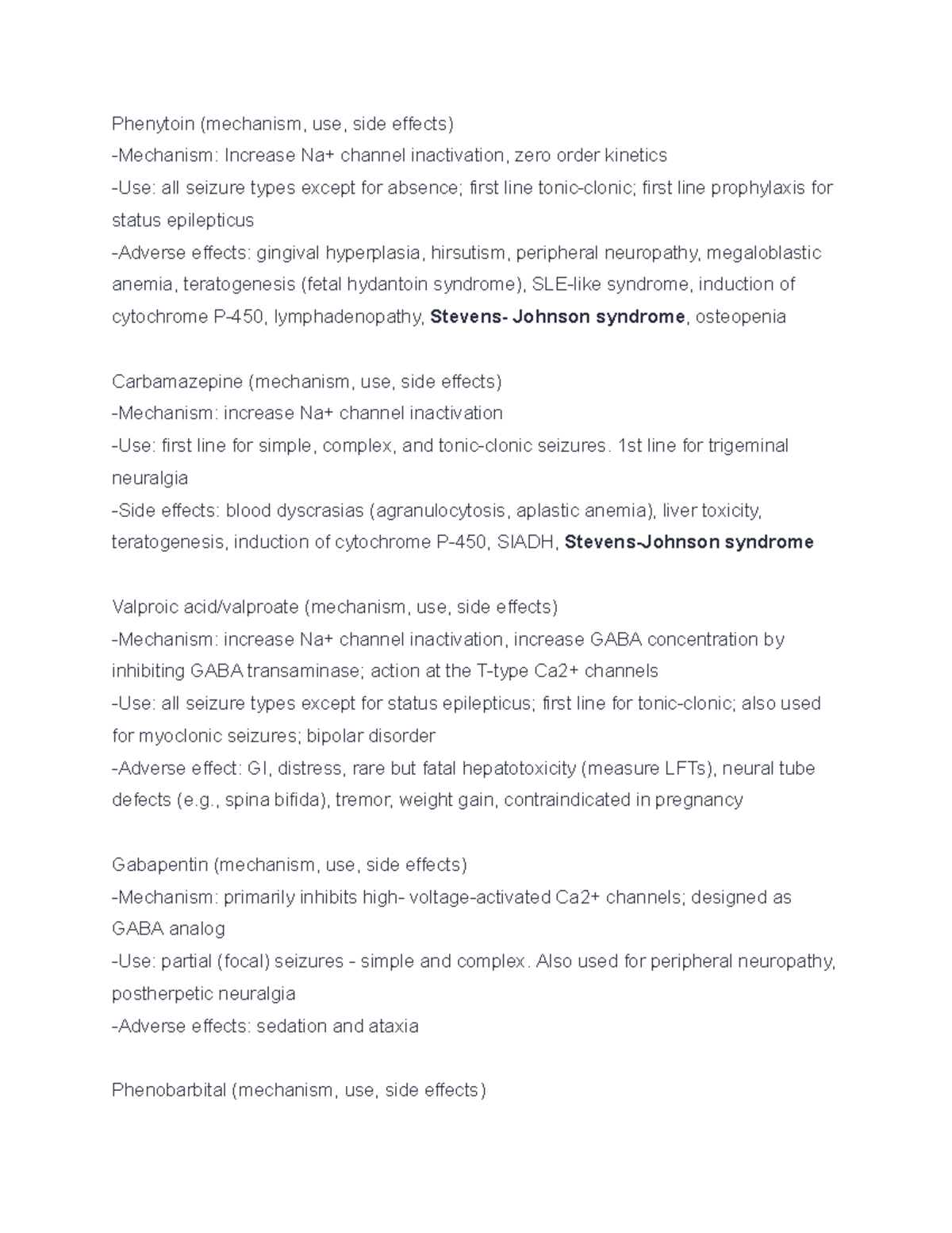 16 nurse psych notes - Phenytoin (mechanism, use, side effects ...