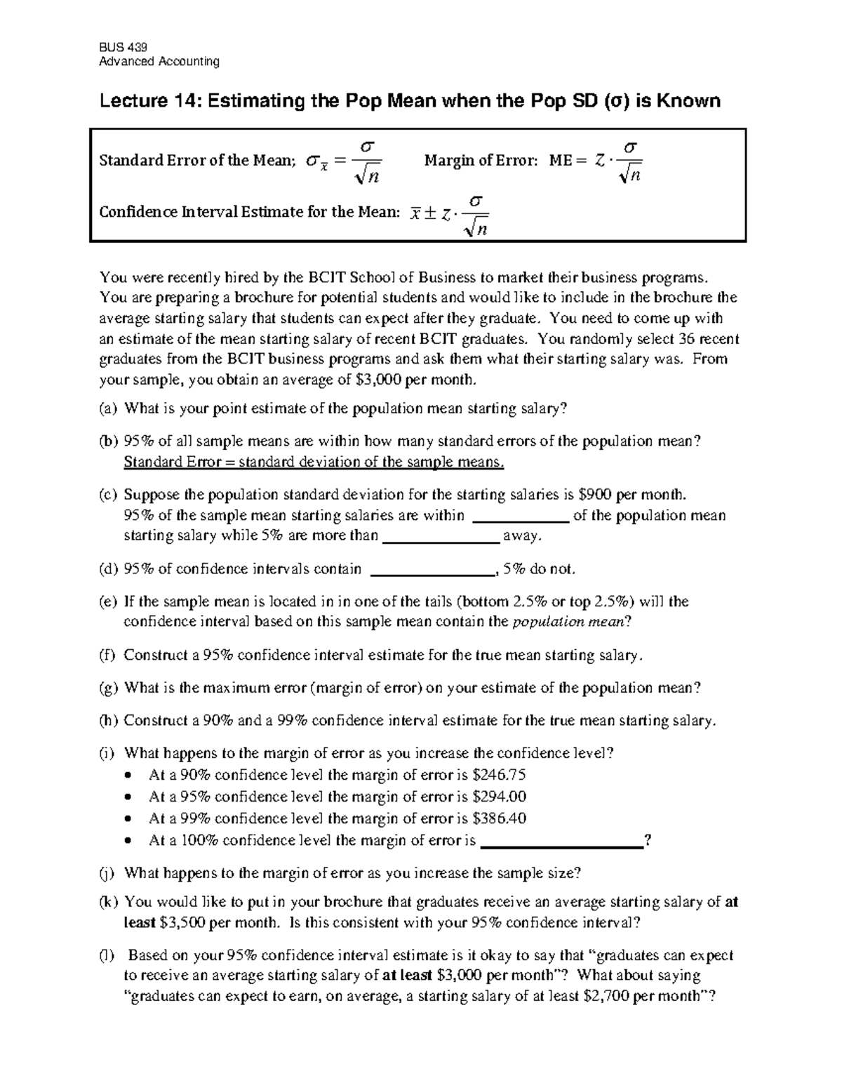 Lecture 14-BUS439 - Advanced accounting Class 14 Fall' 2021 - Advanced ...