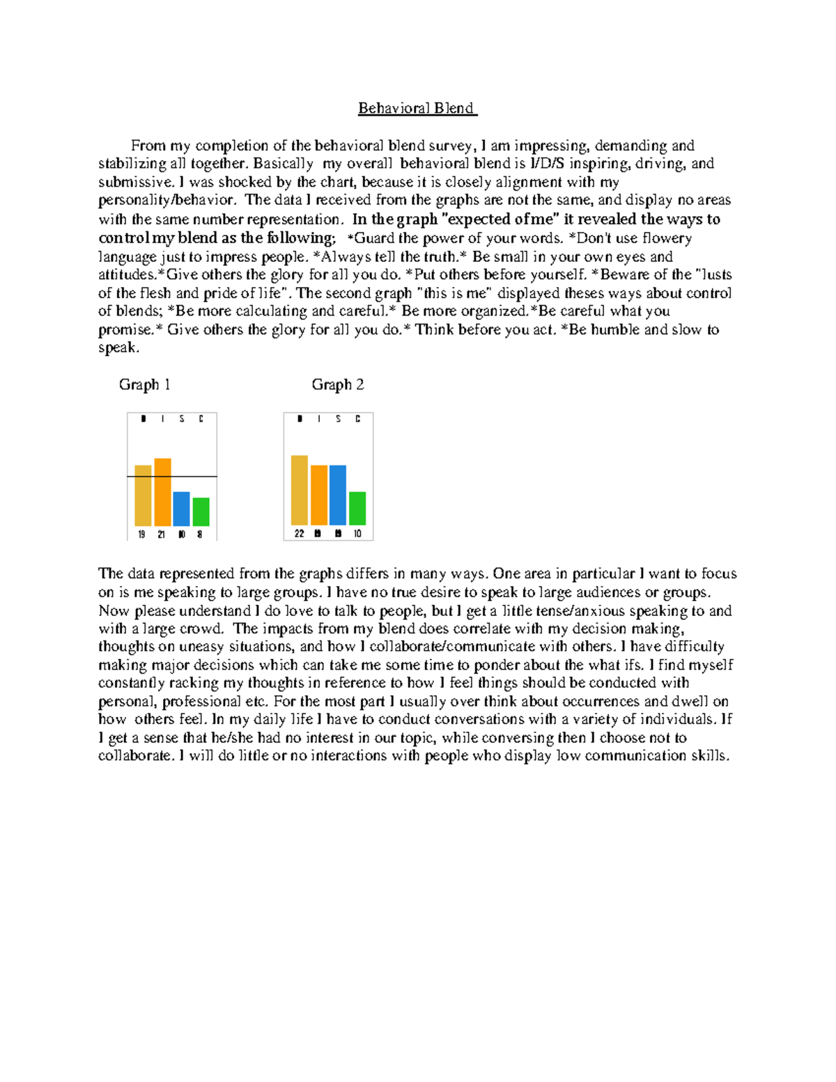 Behavioral Blend - n/a - Behavioral Blend From my completion of the ...