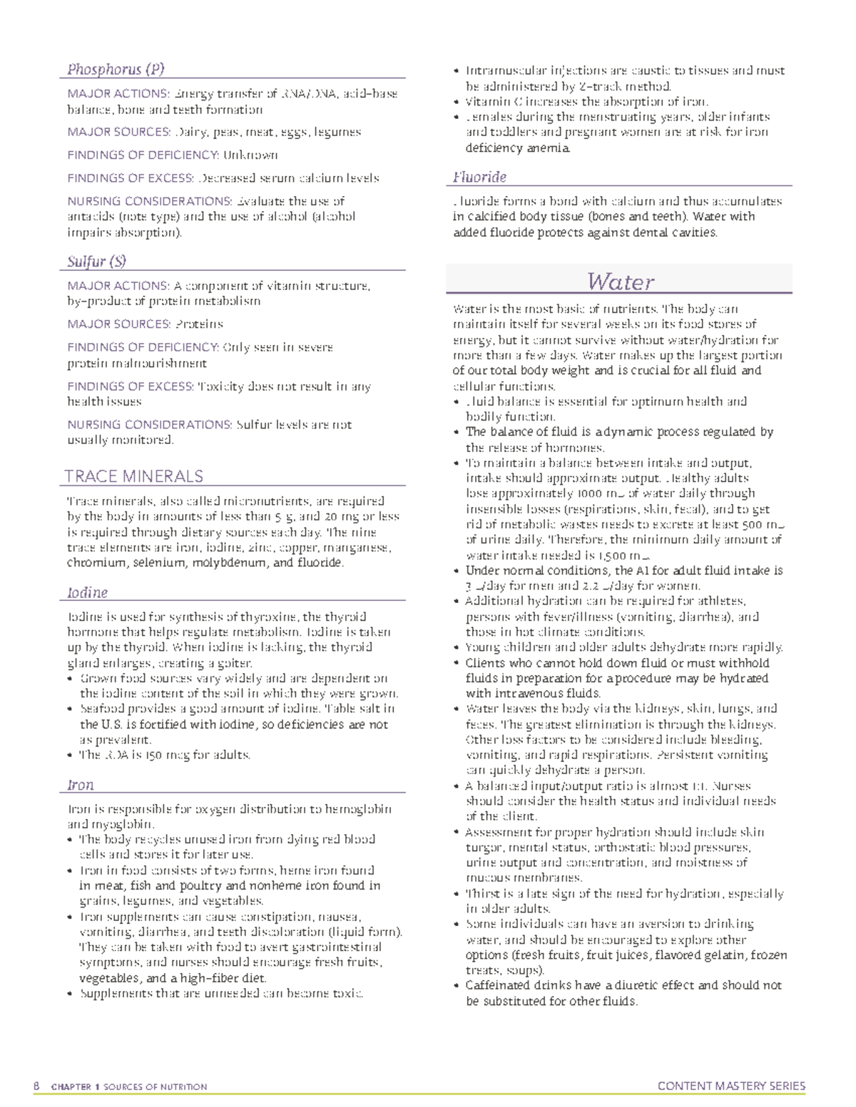 11 - NURSING NUTRITION - 8 CHAPTER 1 SOURCES OF NUTRITION CONTENT ...