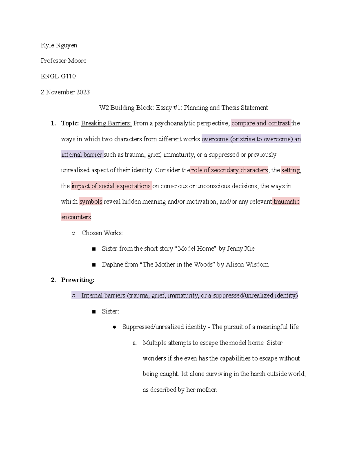 W2 Building Block Essay 1 - Kyle Nguyen Professor Moore ENGL G 2 ...