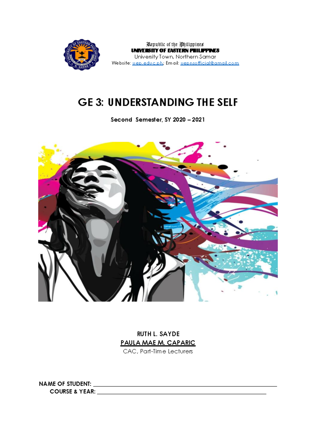 GE 3 Understanding THE SELF - GE 3: UNDERSTANDING THE SELF Second ...
