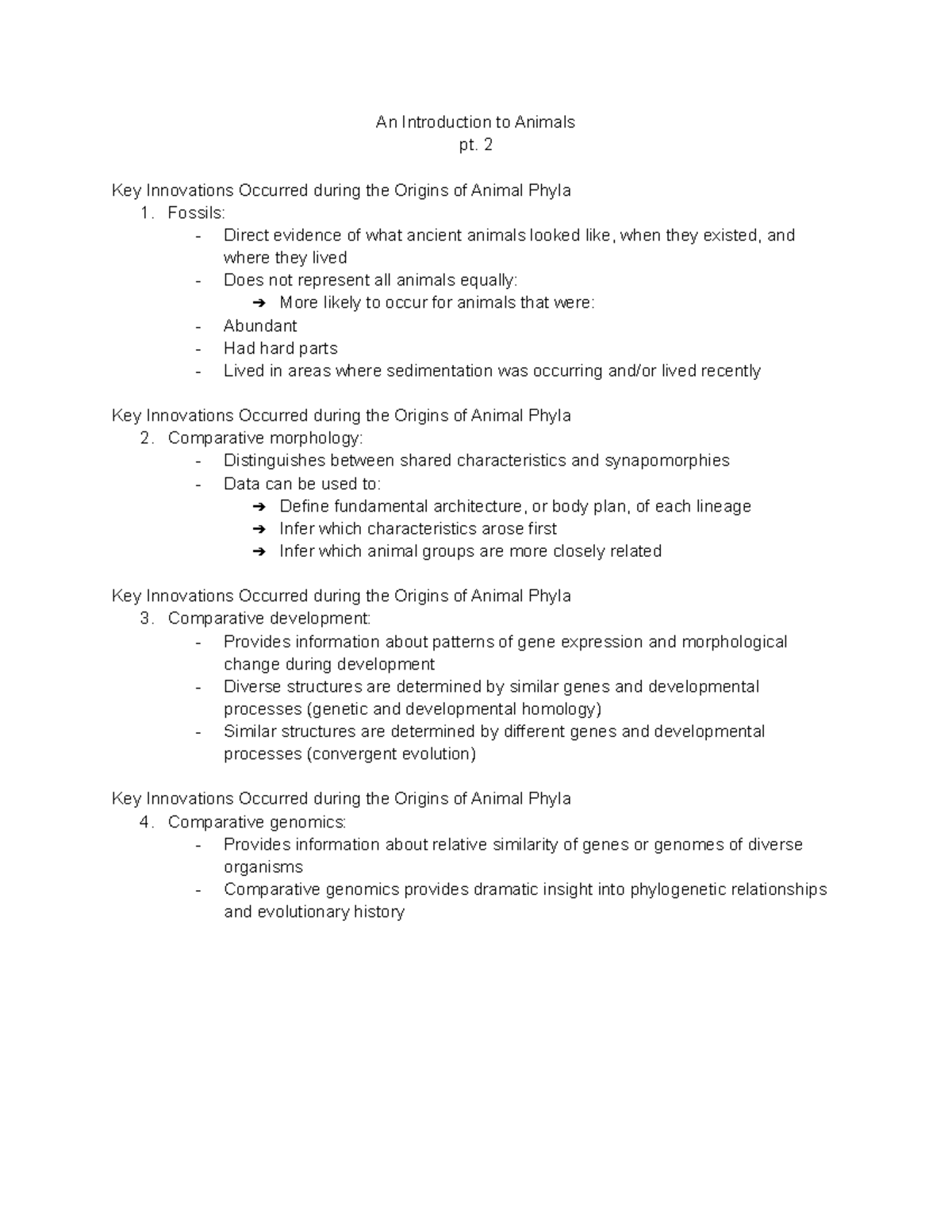 An Introduction to Animals pt. 2 - 2 Key Innovations Occurred during ...