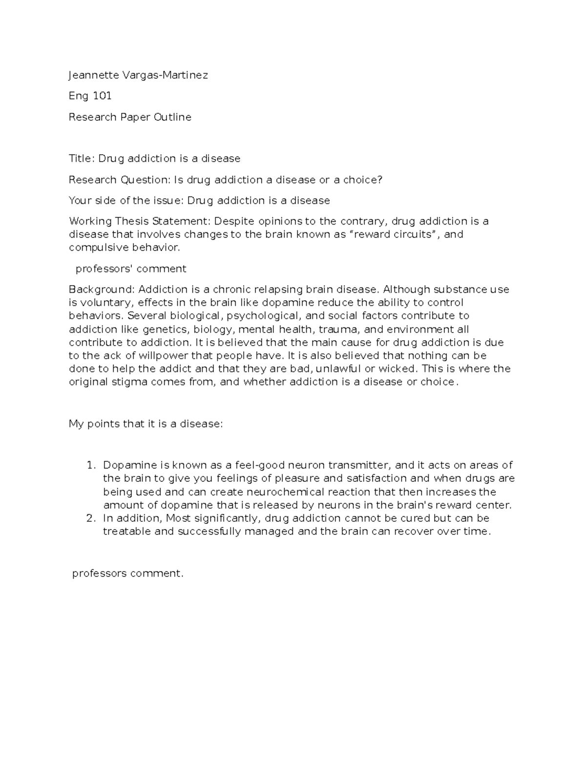 Eng 101 - Reasearch Paper Outline - Copy - Jeannette Vargas-Martinez ...