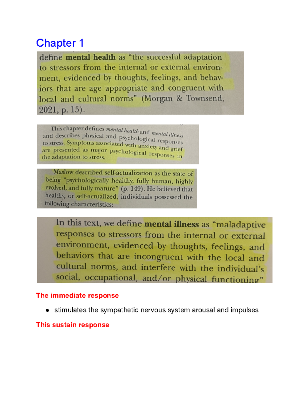 Chapter 1 chapter 5 - Chapter 1 The immediate response stimulates the ...