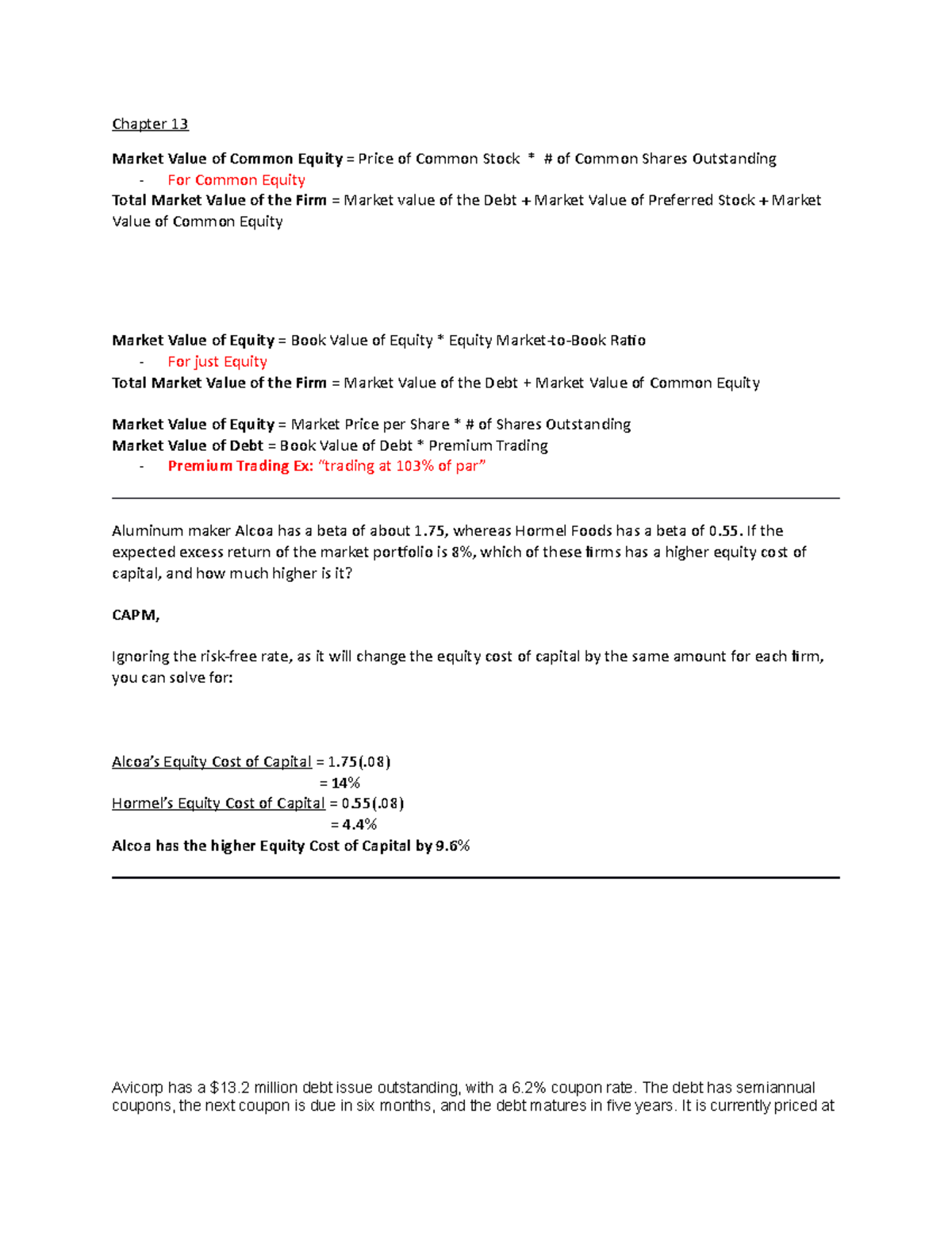 FM- Exam 4 Cheat Sheet - This is an Exam Review and the entire document ...