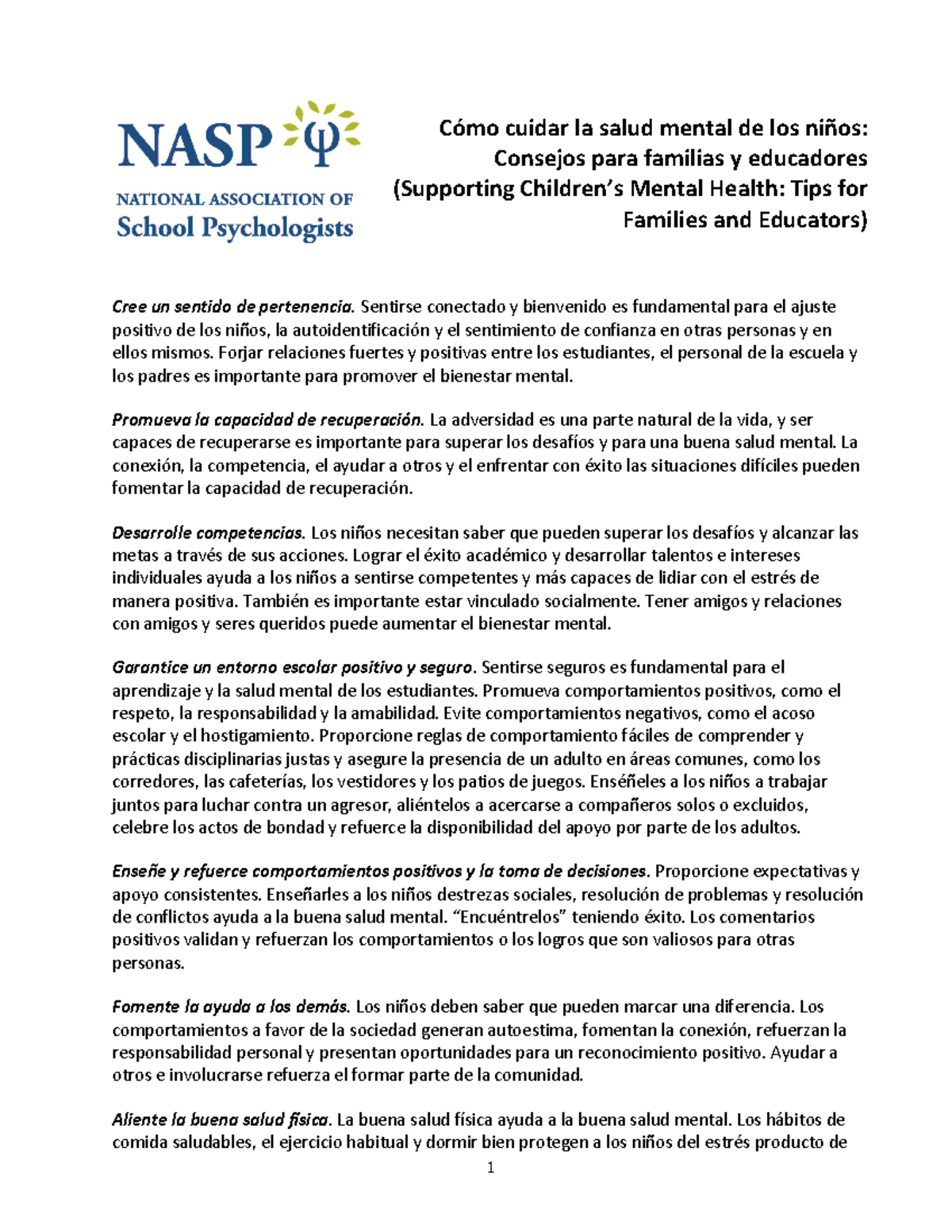 Supporting Children's Mental Health Tips For Parents and Educators ...