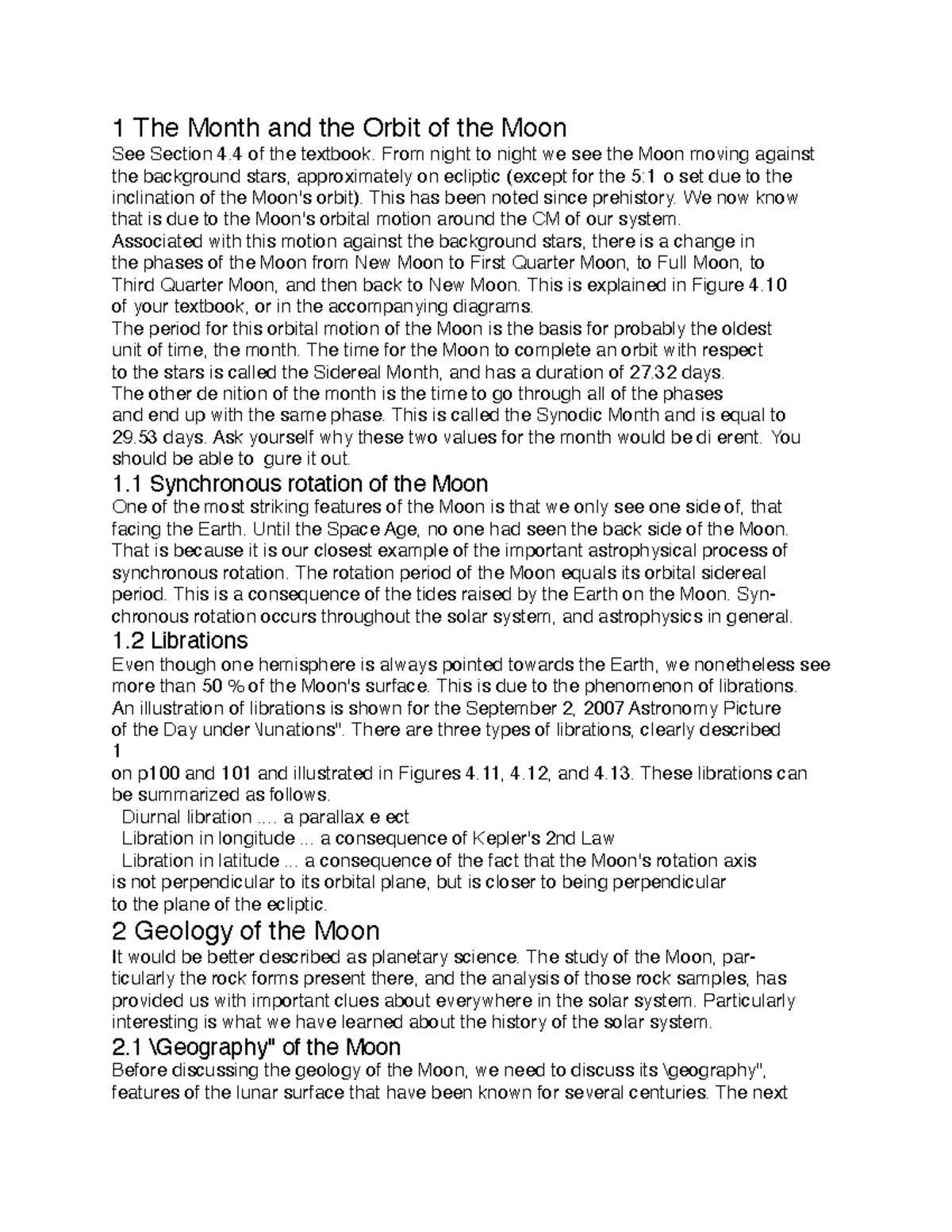 Astr 37 - astronomy lecture notes 37 - 1 The Month and the Orbit of the ...