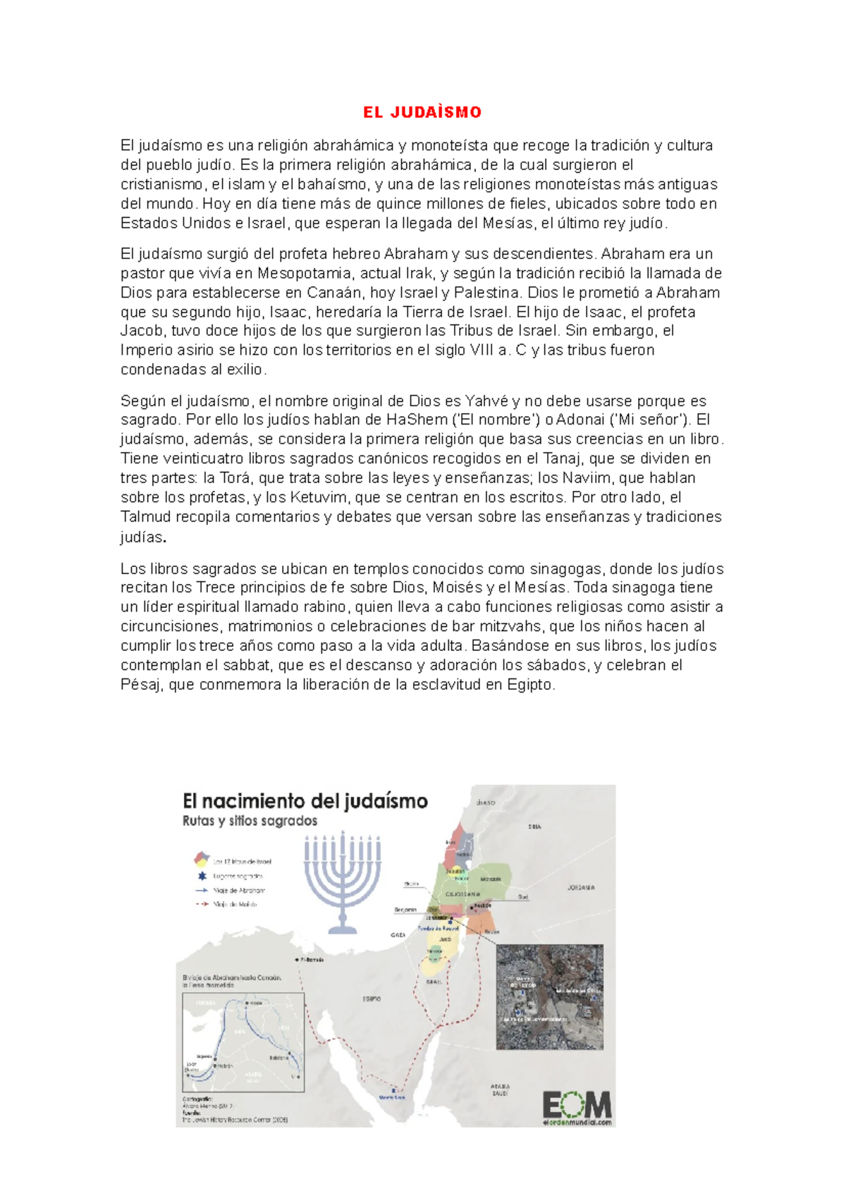 EL Judaìsmo - judaismo - EL JUDAÌSMO El judaísmo es una religión ...