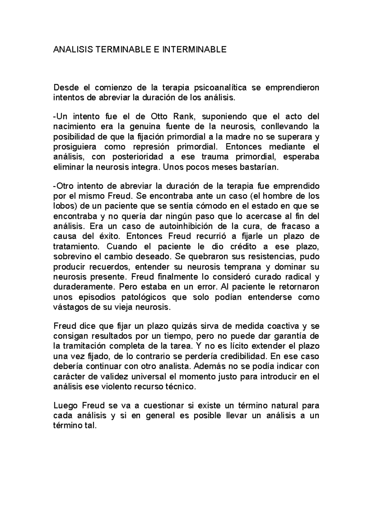 Analisis Terminable E Interminable - ANALISIS TERMINABLE E INTERMINABLE ...