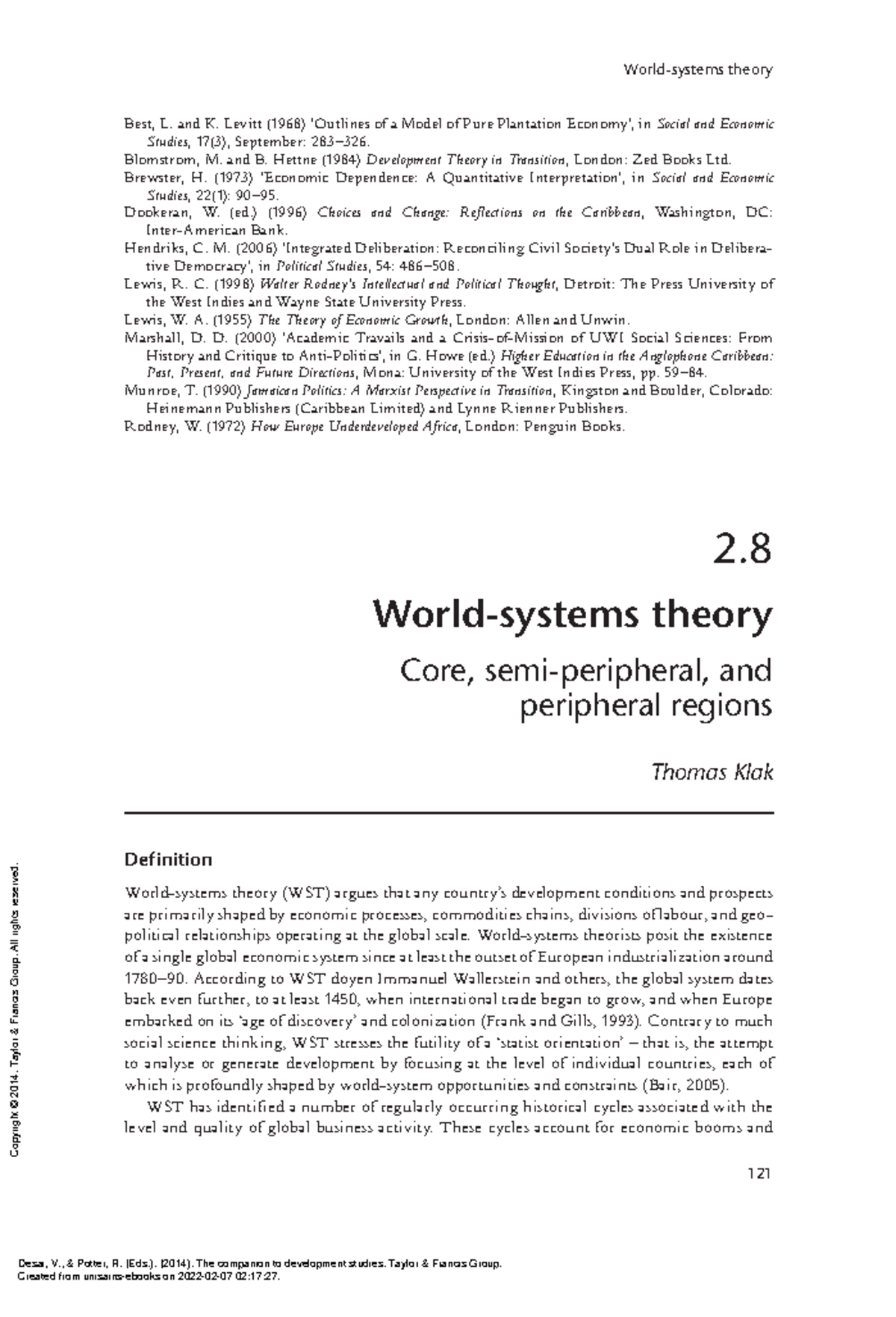World system theory - ANL317 - SUSS - Studocu
